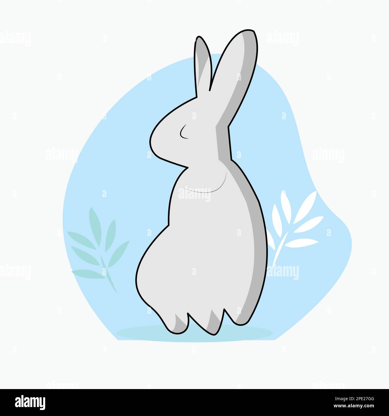 Bunnies are isolated on a white background. happy cute isolated rabbit ...