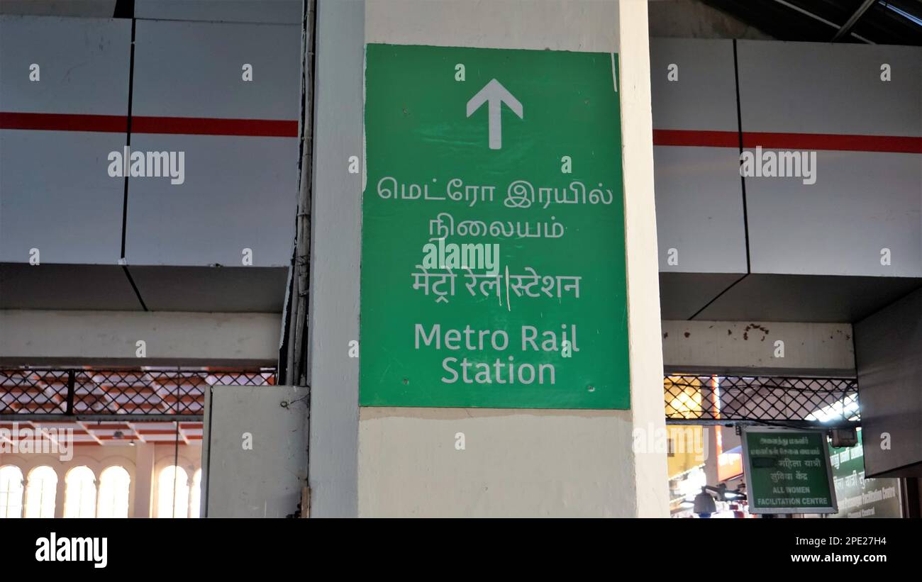 Chennai,Tamilnadu,India-December 29 2022: View of platform of Chennai Central Railway station ...