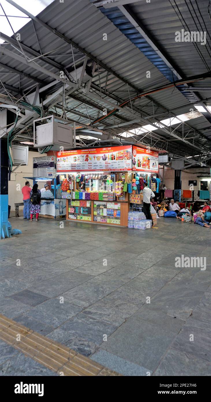 Chennai,Tamilnadu,India-December 29 2022: View of platform of Chennai Central Railway station ...