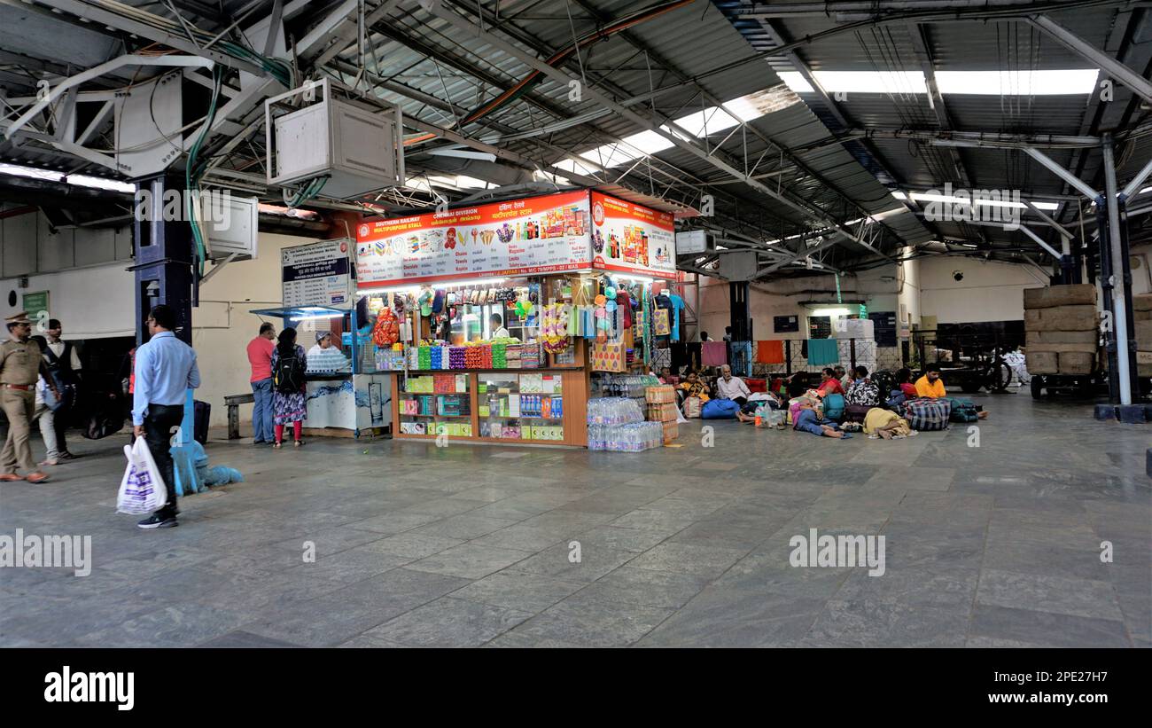 Chennai,Tamilnadu,India-December 29 2022: View of platform of Chennai Central Railway station ...