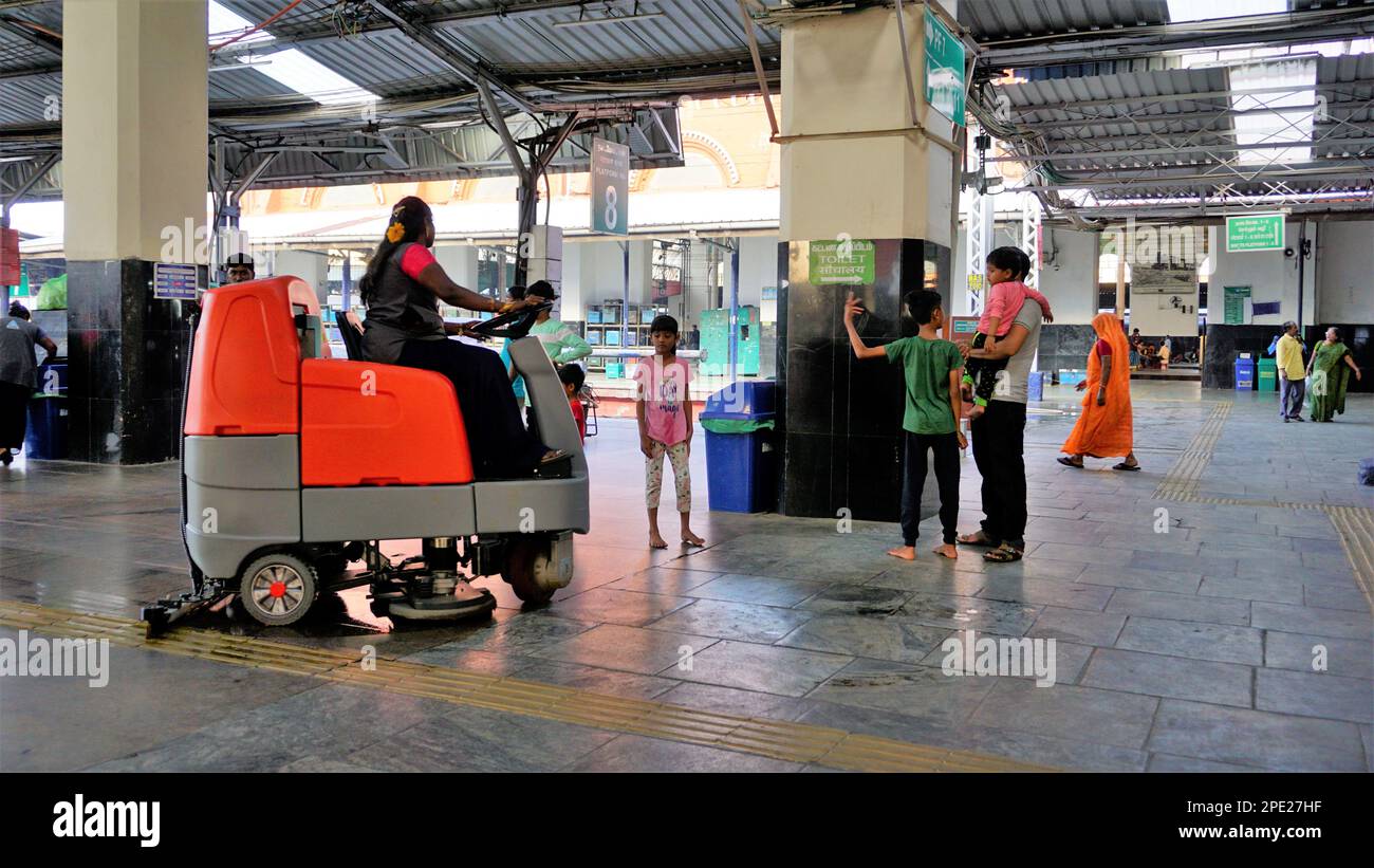 Chennai,Tamilnadu,India-December 29 2022: View of platform of Chennai Central Railway station ...