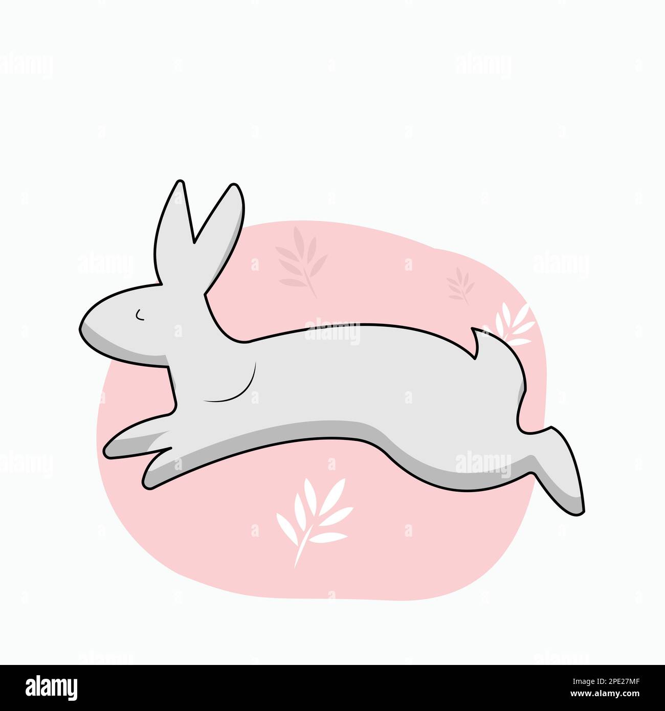 Bunnies are isolated on a white background. happy cute isolated rabbit ...