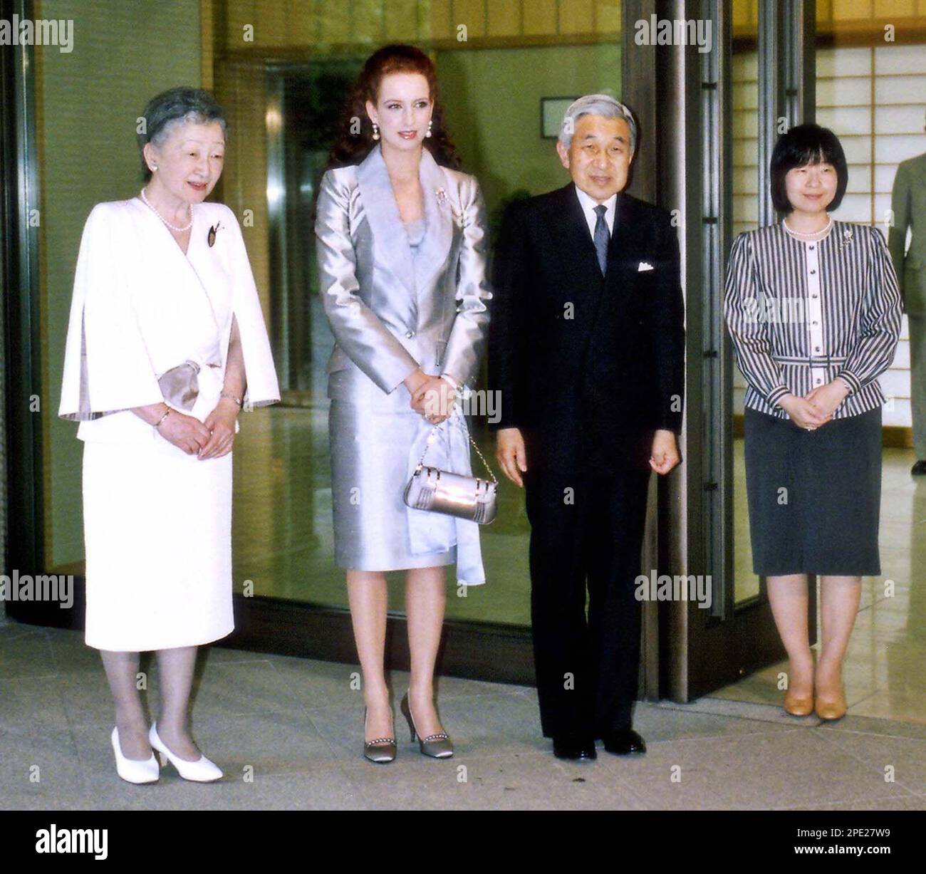 Moroccan Princess Lala Salma, 2nd left, poses for photo with Japanese ...