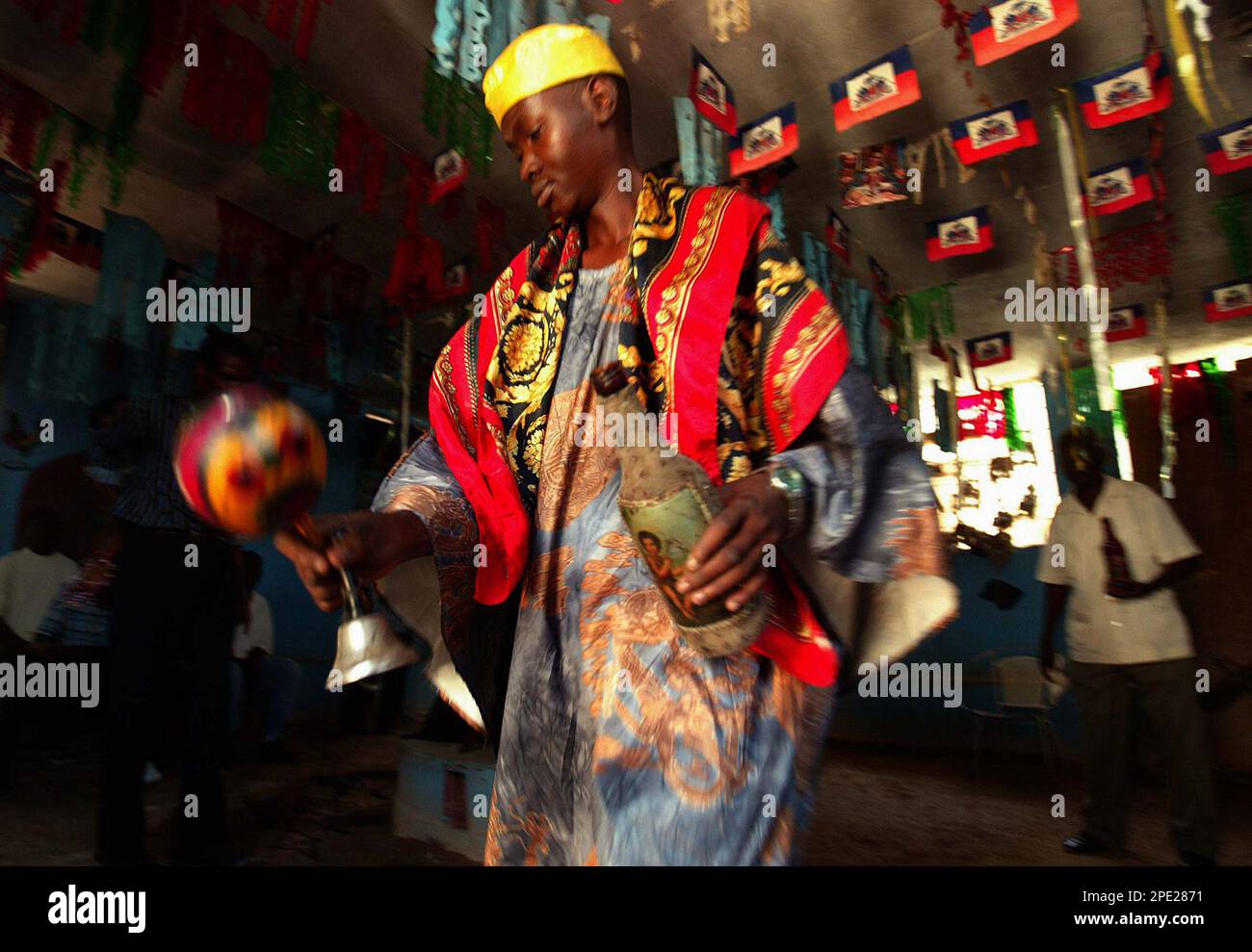Haitian Jeanmic Dely dances during a Voodoo ceremony in Port-au-Prince ...