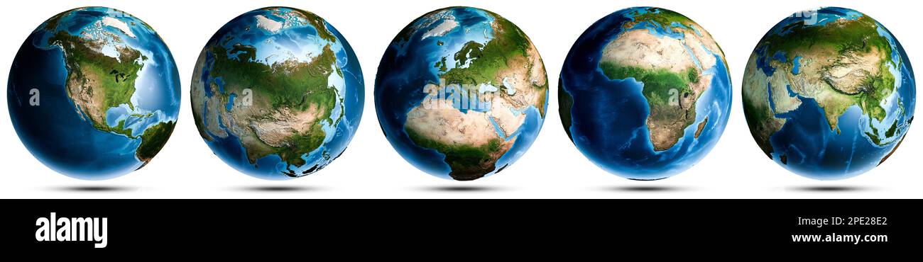 Planet Earth globe world set. Elements of this image furnished by NASA ...