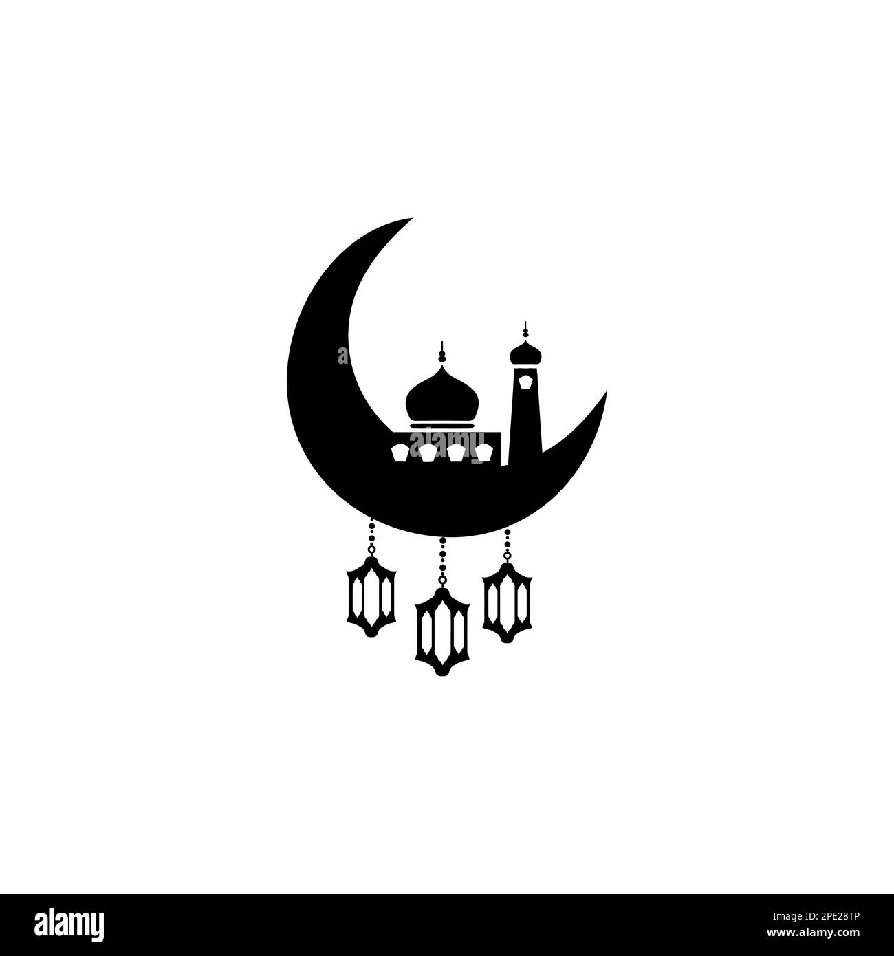Islamic Lanterns Illustration Design, Islamic Silhouette Decoration ...