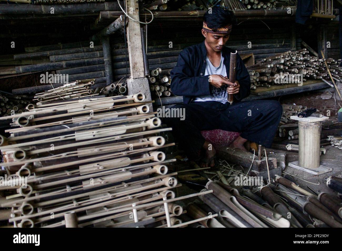 Bandung, West Java, Indonesia. 15th Mar, 2023. A worker makes an ...