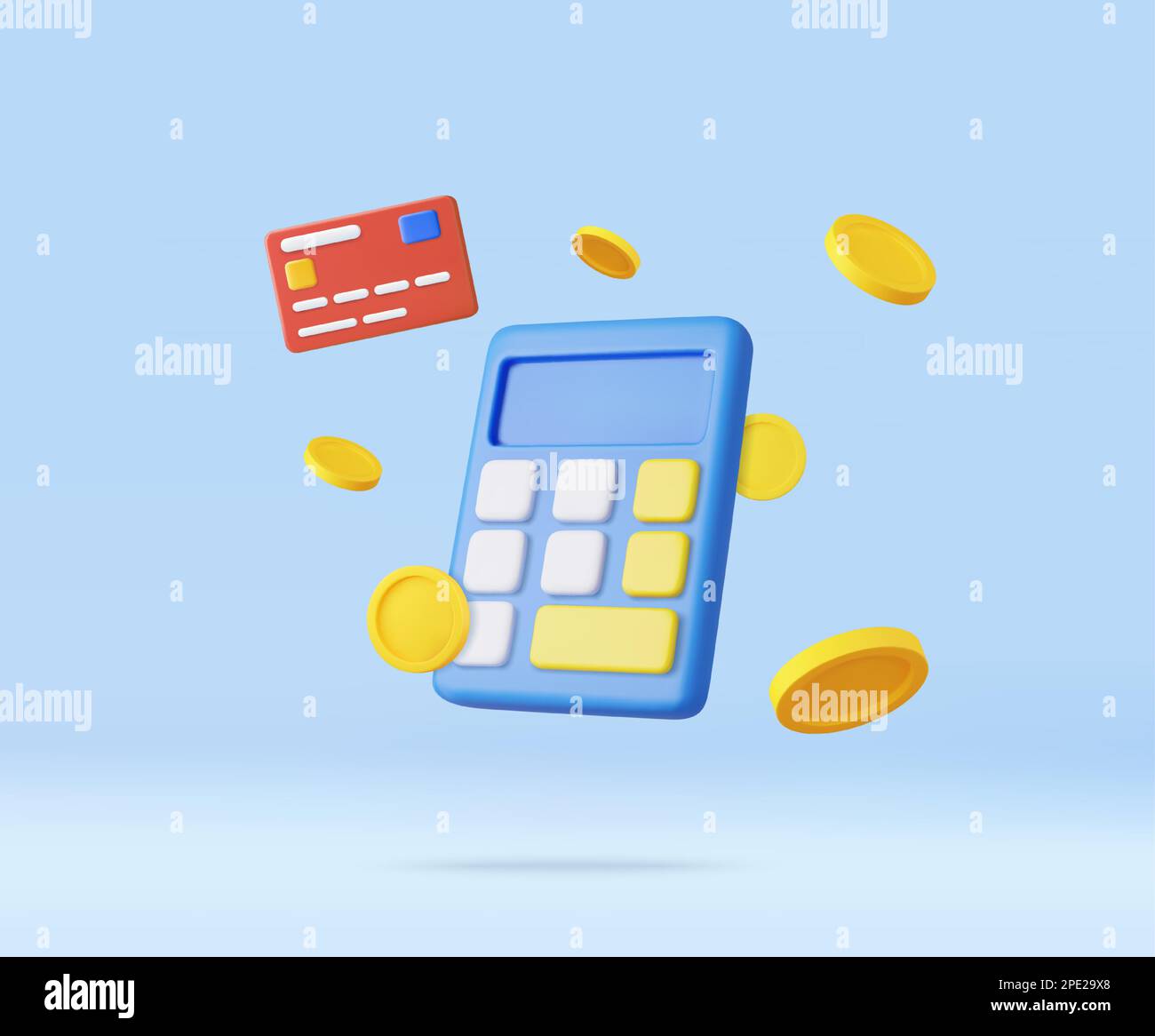 3D Calculator with floating coin Stock Vector Image & Art - Alamy