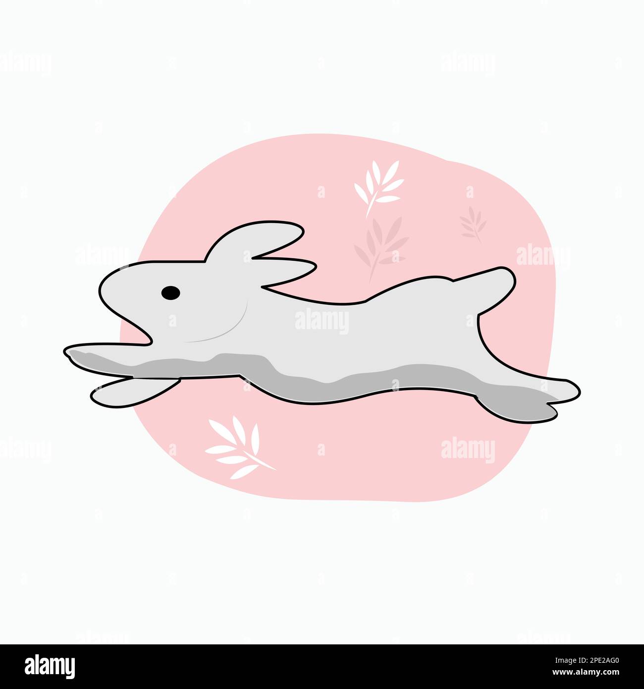 Bunnies are isolated on a white background. happy cute isolated rabbit ...