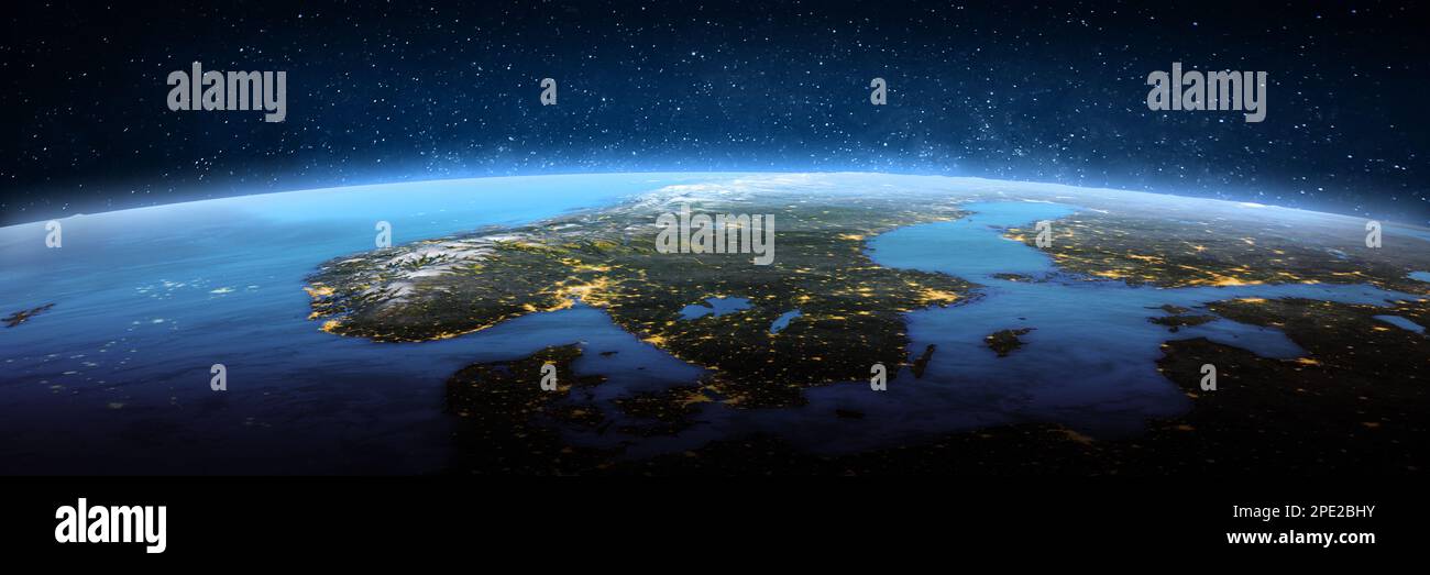 Norway and Sweden, landscape frome space. Elements of this image ...