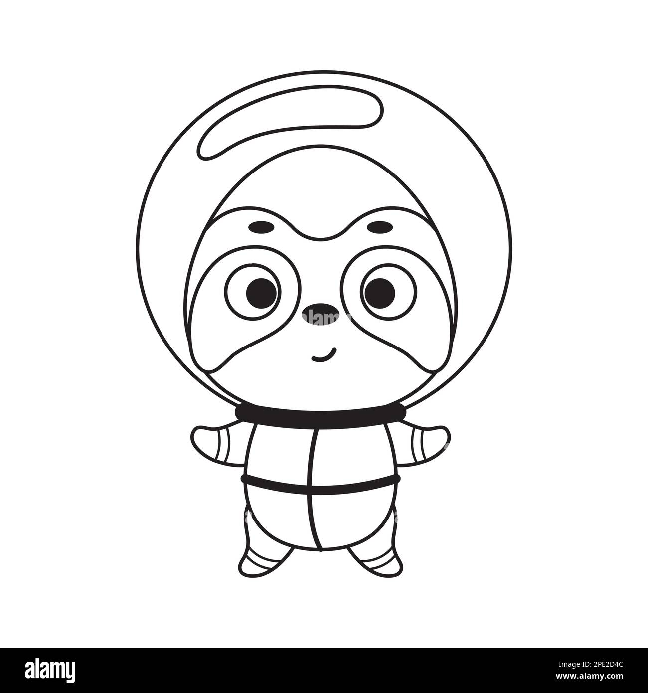 Coloring page cute little spaceman sloth. Coloring book for kids ...