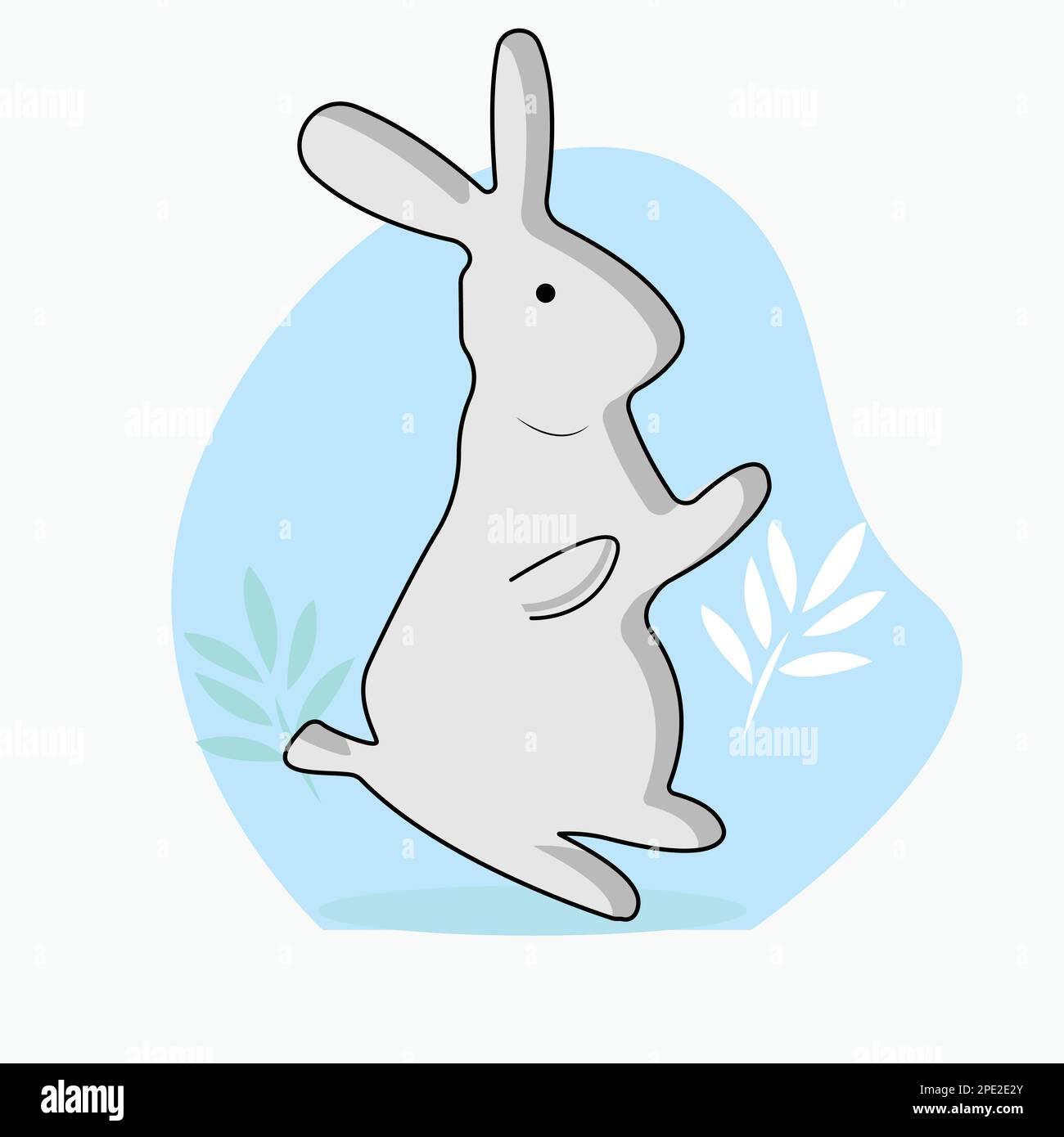 Happy white rabbit Stock Vector Images - Alamy