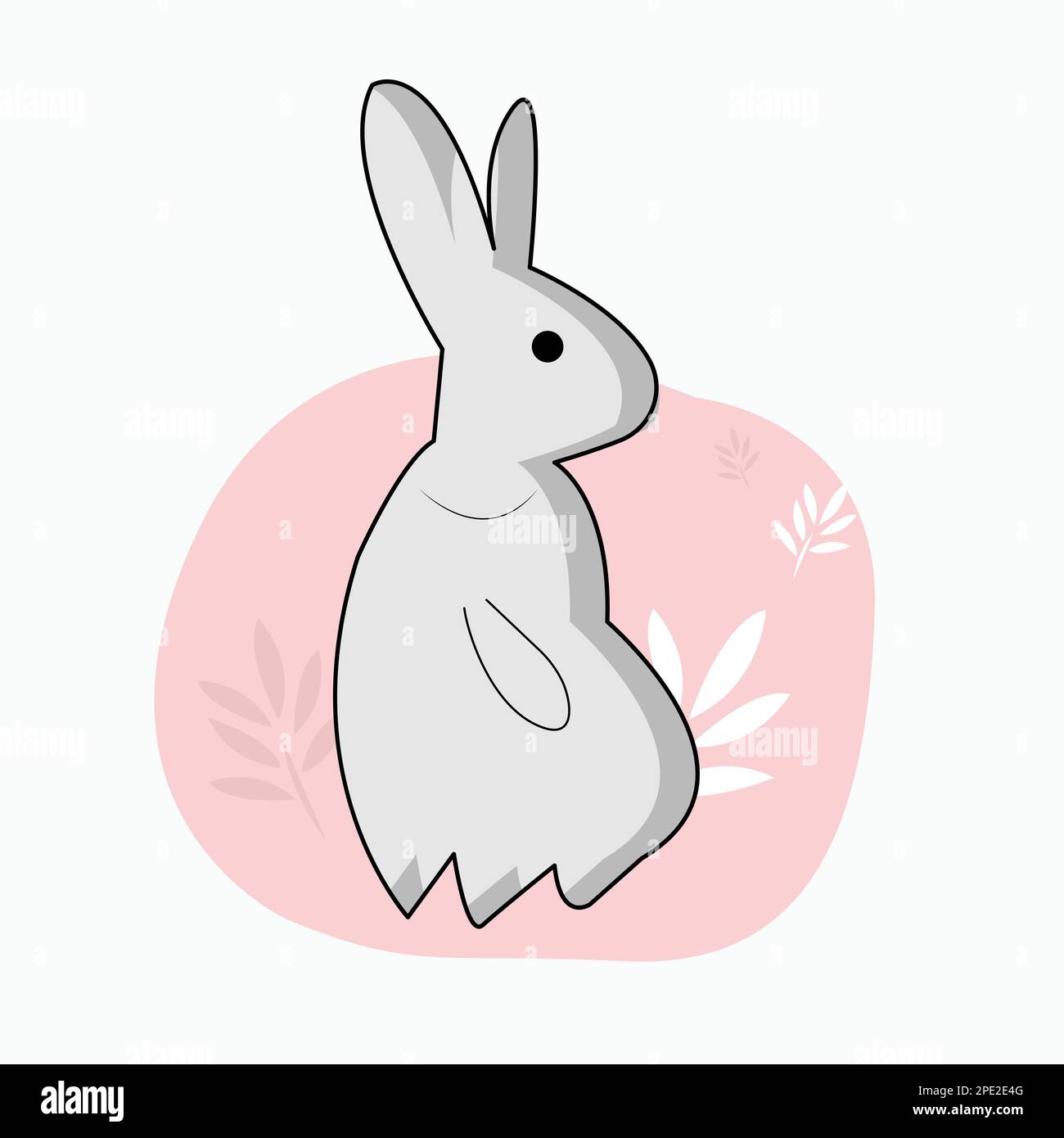 Bunnies are isolated on a white background. happy cute isolated rabbit ...