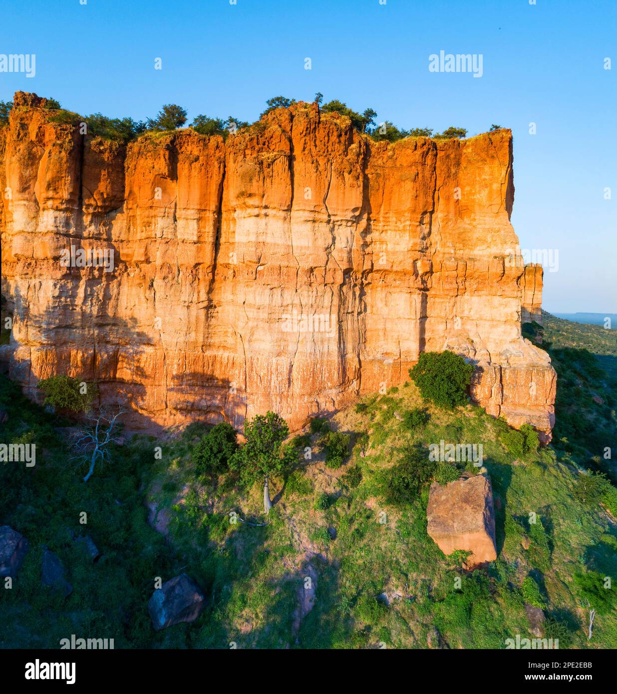 An aerial view of the Chilojo cliffs, Gonarezhou National Park ...