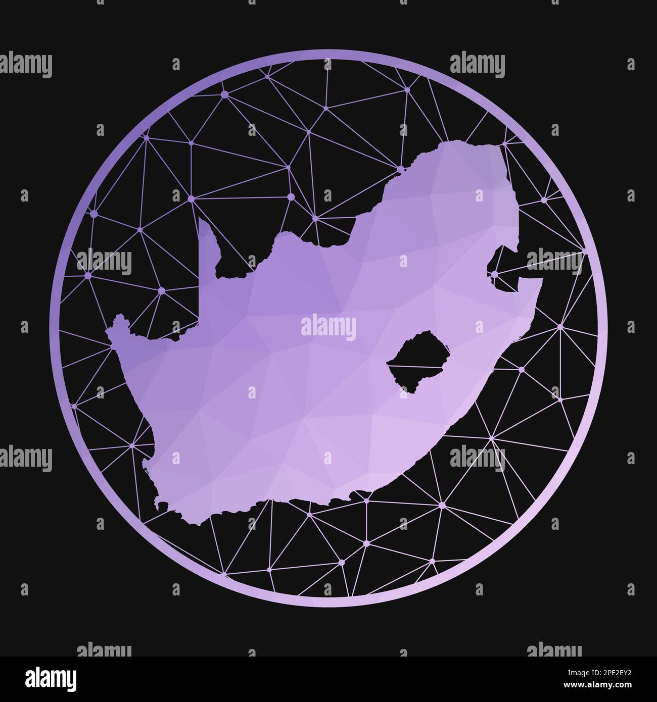 South Africa icon. Vector polygonal map of the country. South Africa ...
