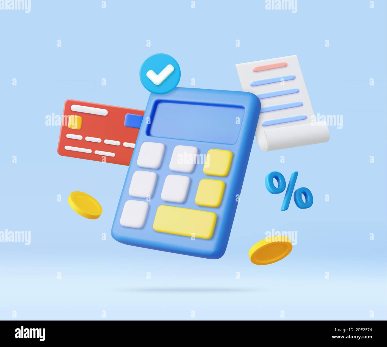 3D Calculator with floating coin Stock Vector Image & Art - Alamy