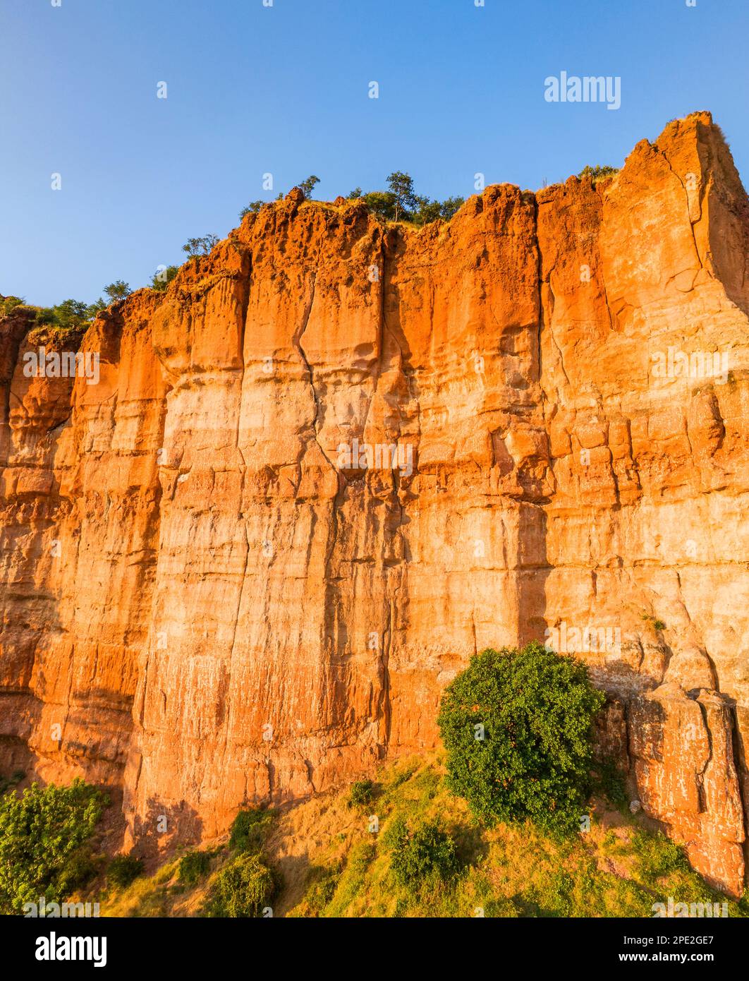 An aerial view of the Chilojo cliffs, Gonarezhou National Park ...