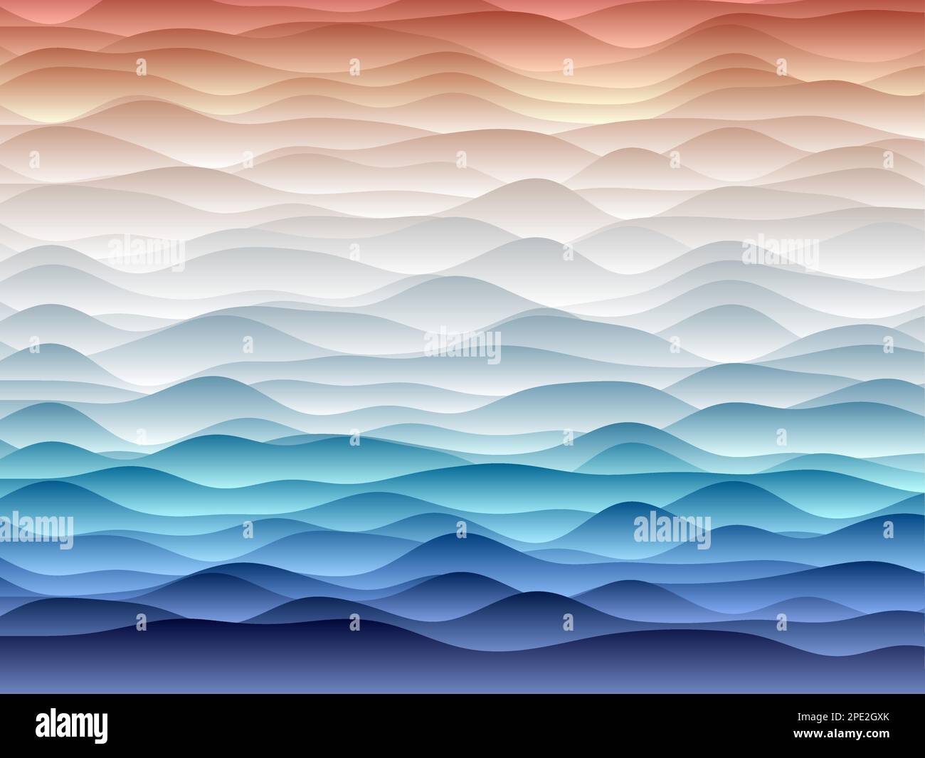 Abstract curves background. Smooth curves with gradients in red and blue colors. Classy vector ...