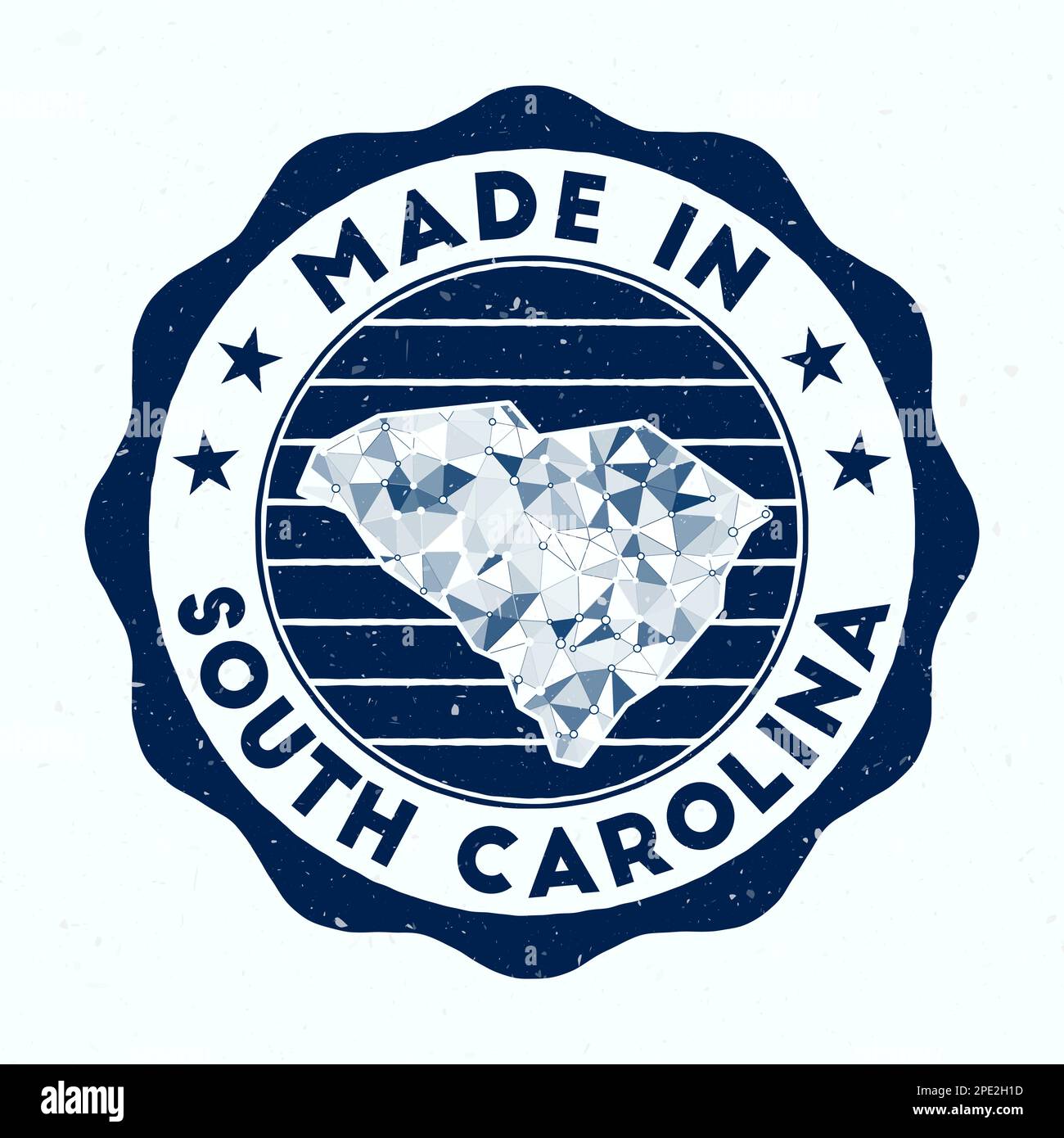 Made in South Carolina. US state round stamp. Seal of South Carolina ...