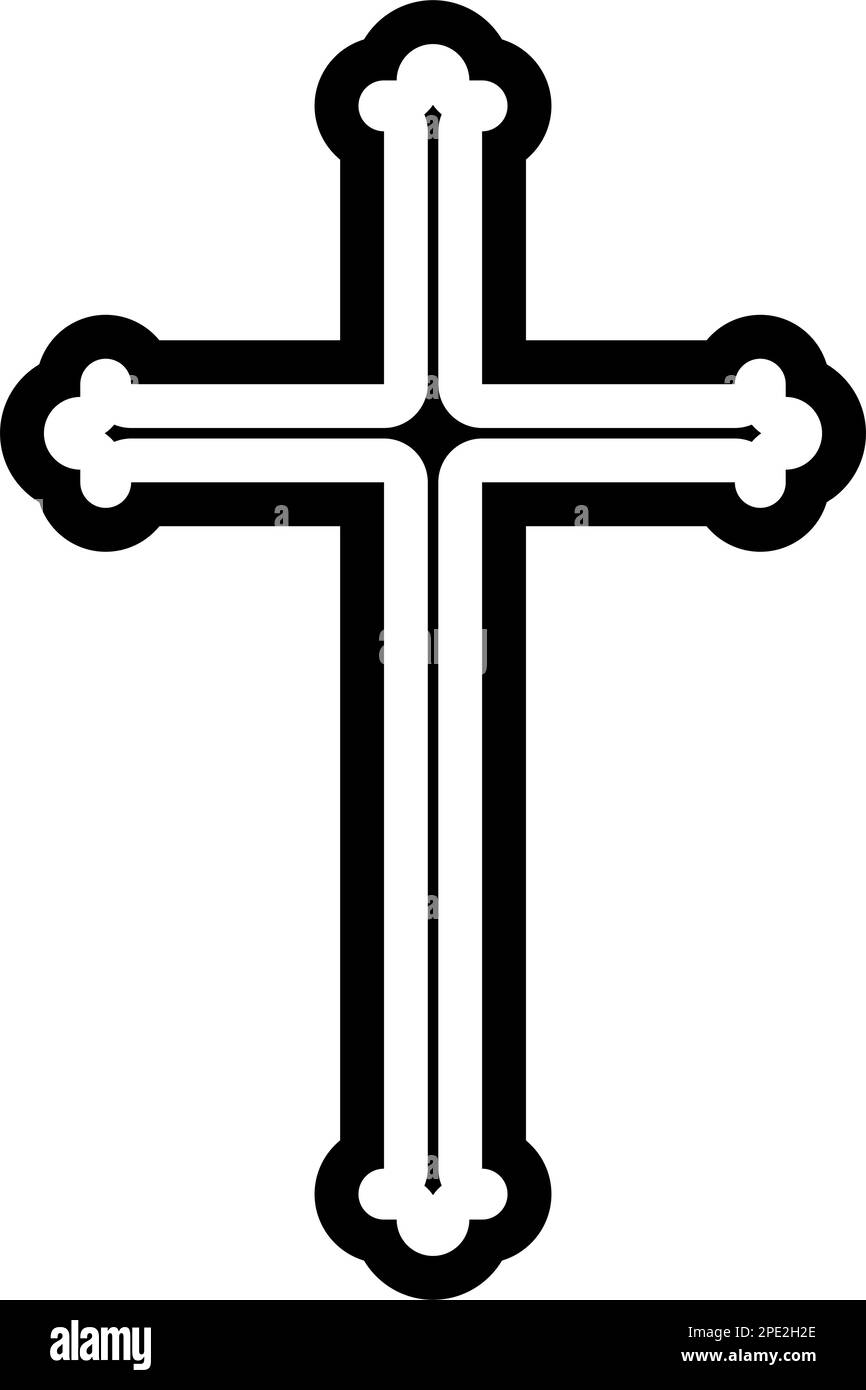 Gothic Christian cross icon symbol. Flat vector illustration Stock ...