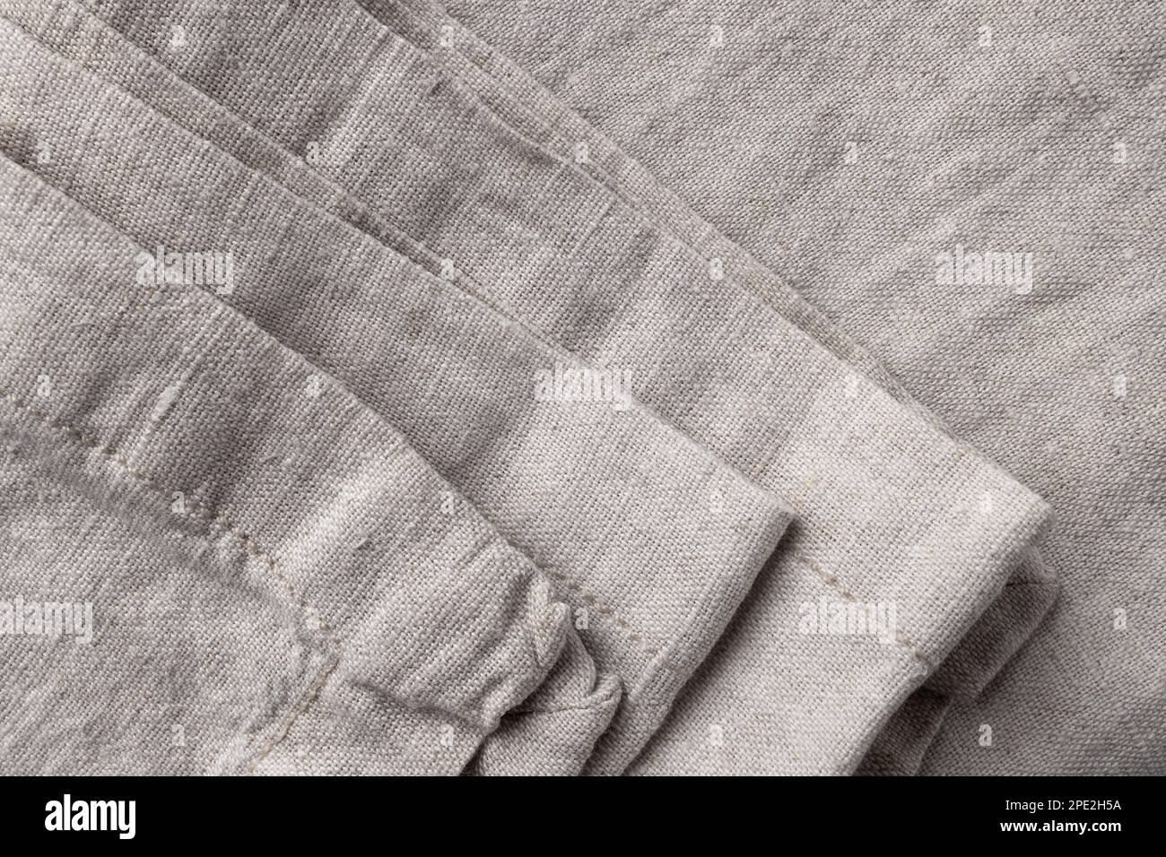 Natural linen fabric texture. Flaxen textile background, top view ...