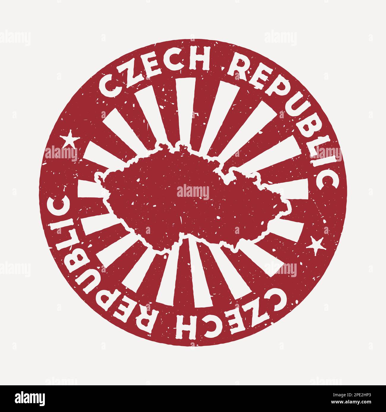 Czech Republic stamp. Travel red rubber stamp with the map of the ...