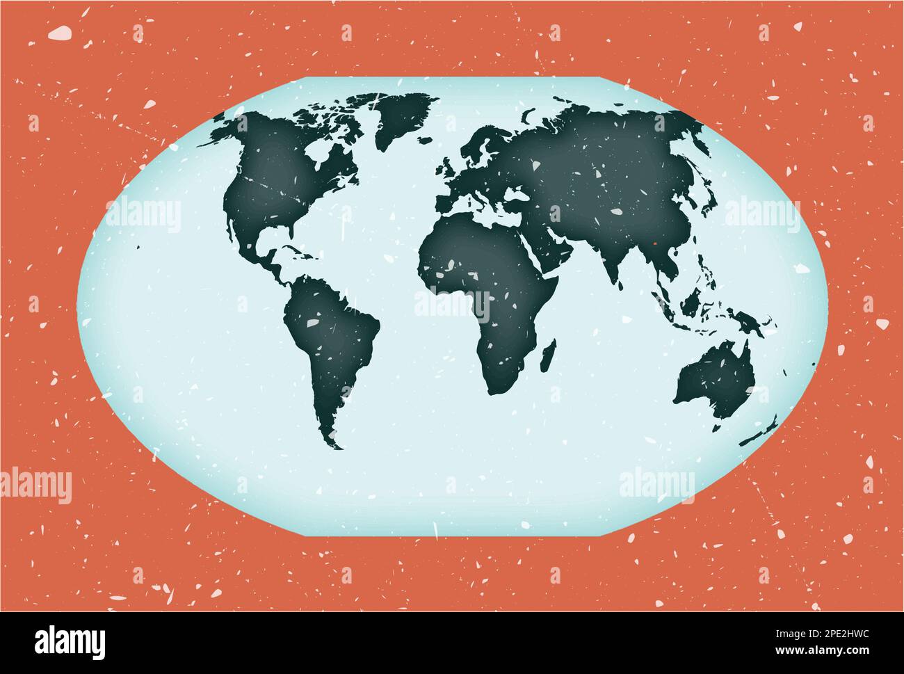 World Map Poster. Winkel tripel projection. Vintage World shape with ...