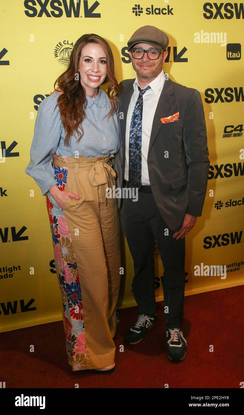 Tara Hernandez, Damon Lindelof and Betty Gilpin, from left, arrive for ...