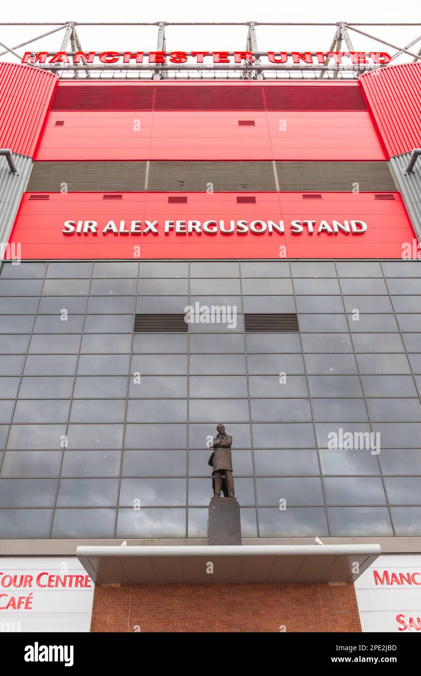 Statue of Sir Alex Ferguson at Old Trafford, Home of Manchester United ...