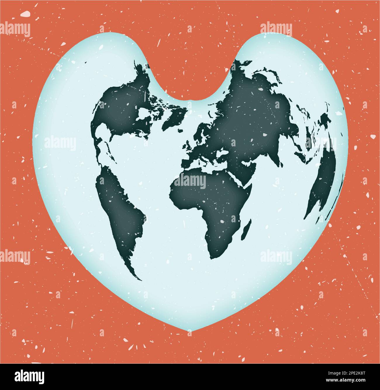 World Map Poster. Bonne pseudoconical equal-area projection. Vintage ...