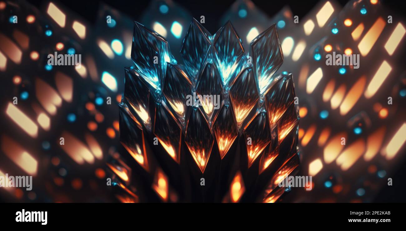 Glowing diamond neon lights. Abstract, colorful jewels sparkling ...