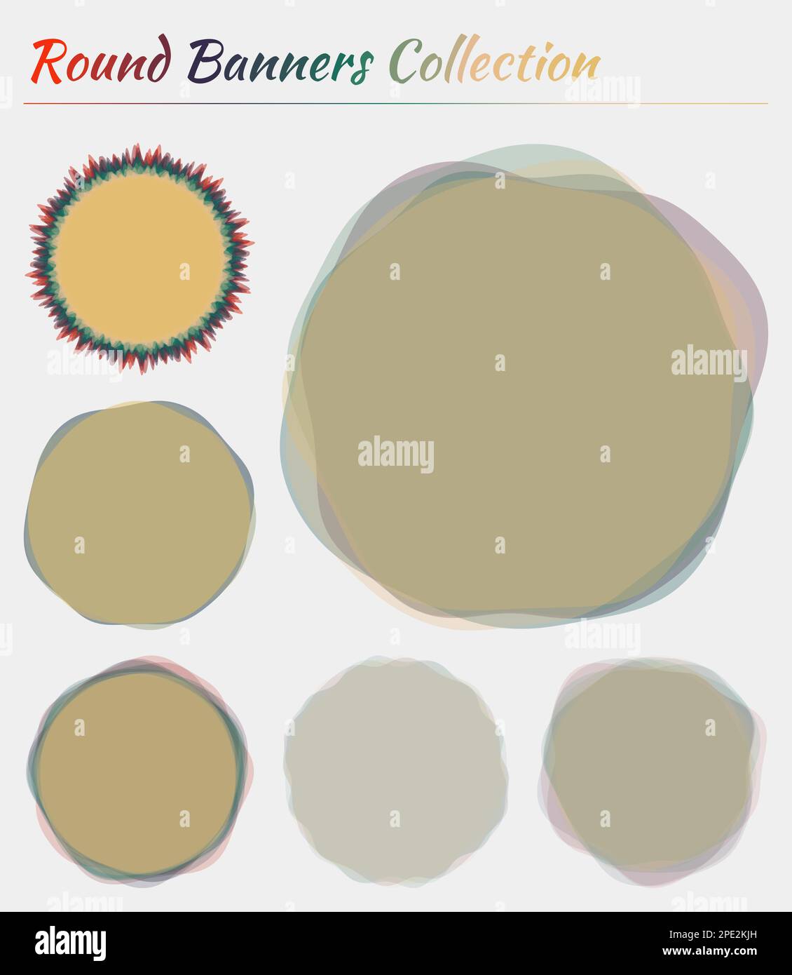 Colorful round abstract shapes. Circular backgrounds in contrasting red ...