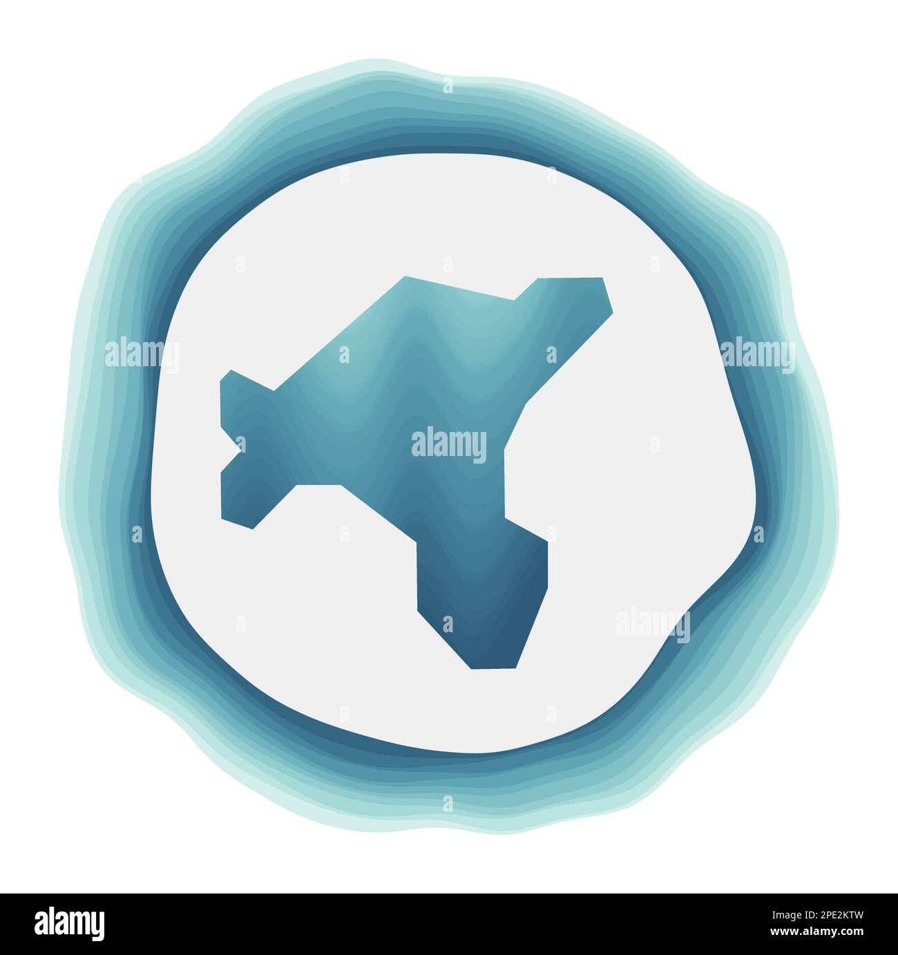 Salt Island logo. Badge of the island. Layered circular sign around ...