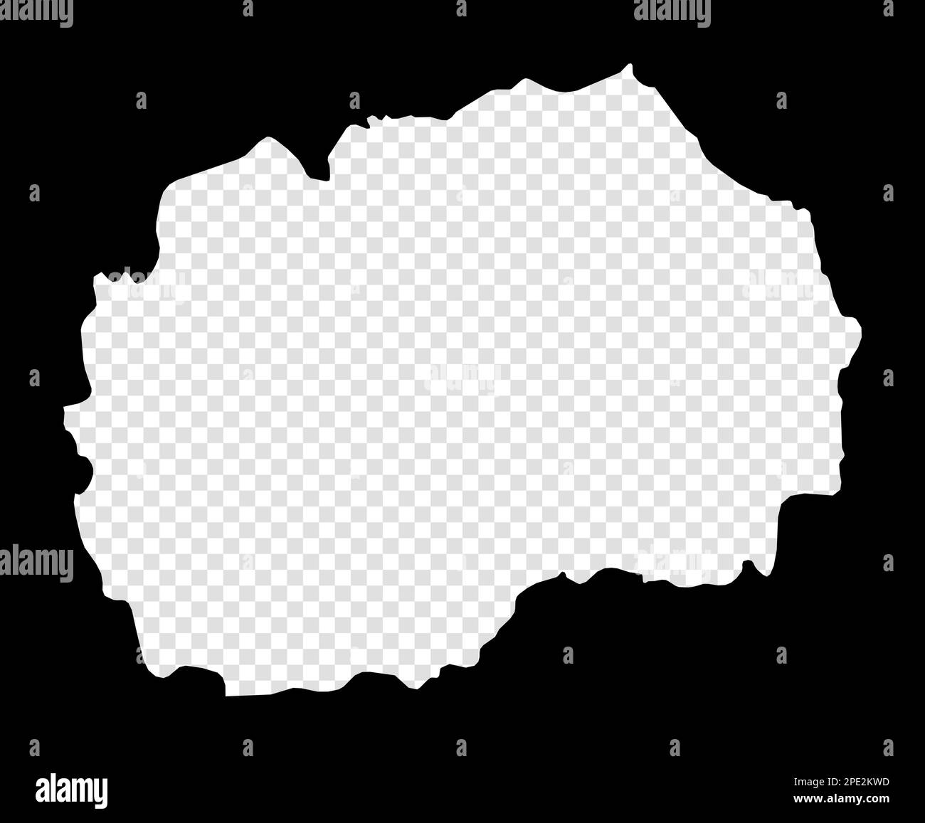 Stencil map of North Macedonia. Simple and minimal transparent map of ...