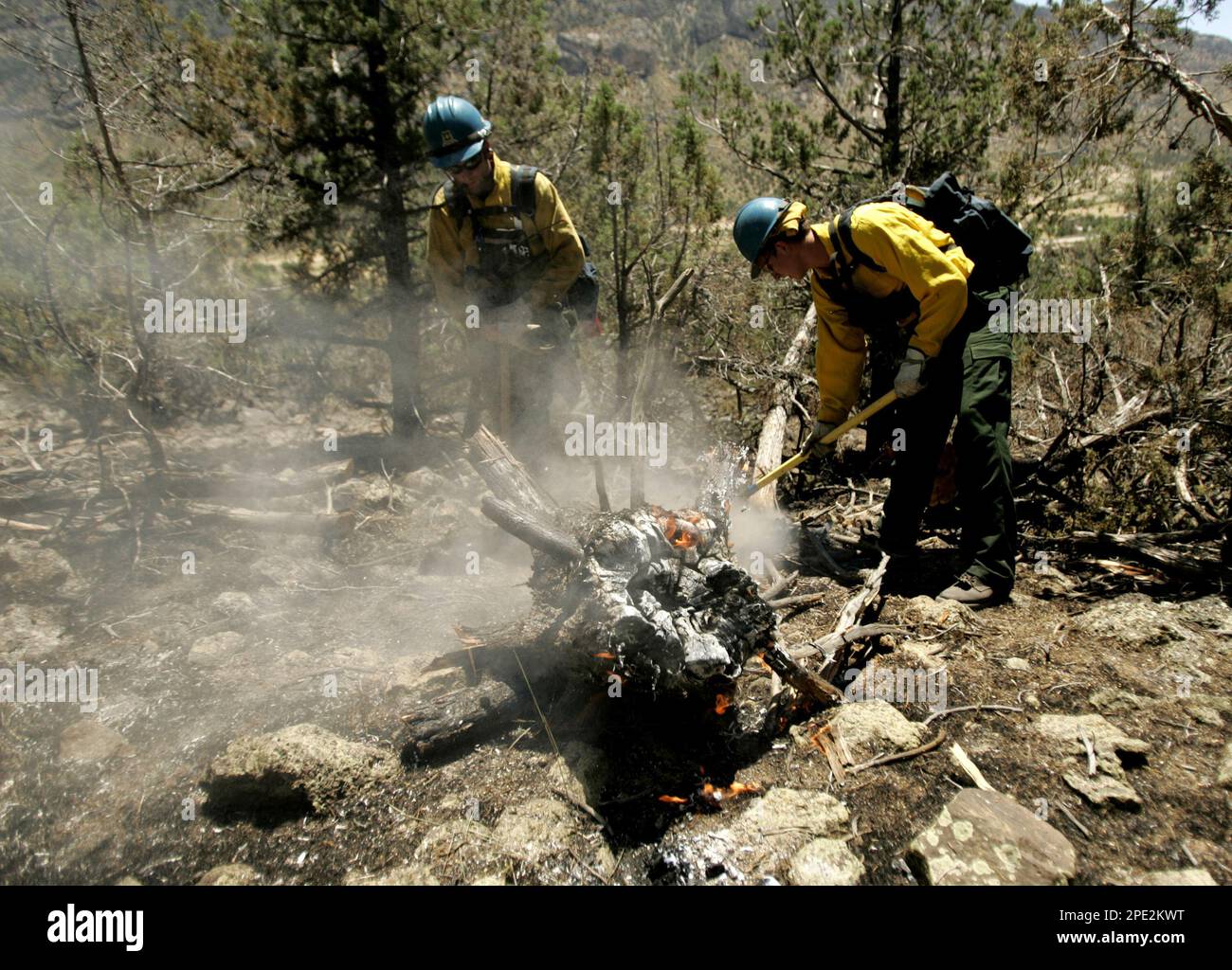 Matt Ginder, left, and Eric Lloyd, both of the Sawtooth hotshots from ...