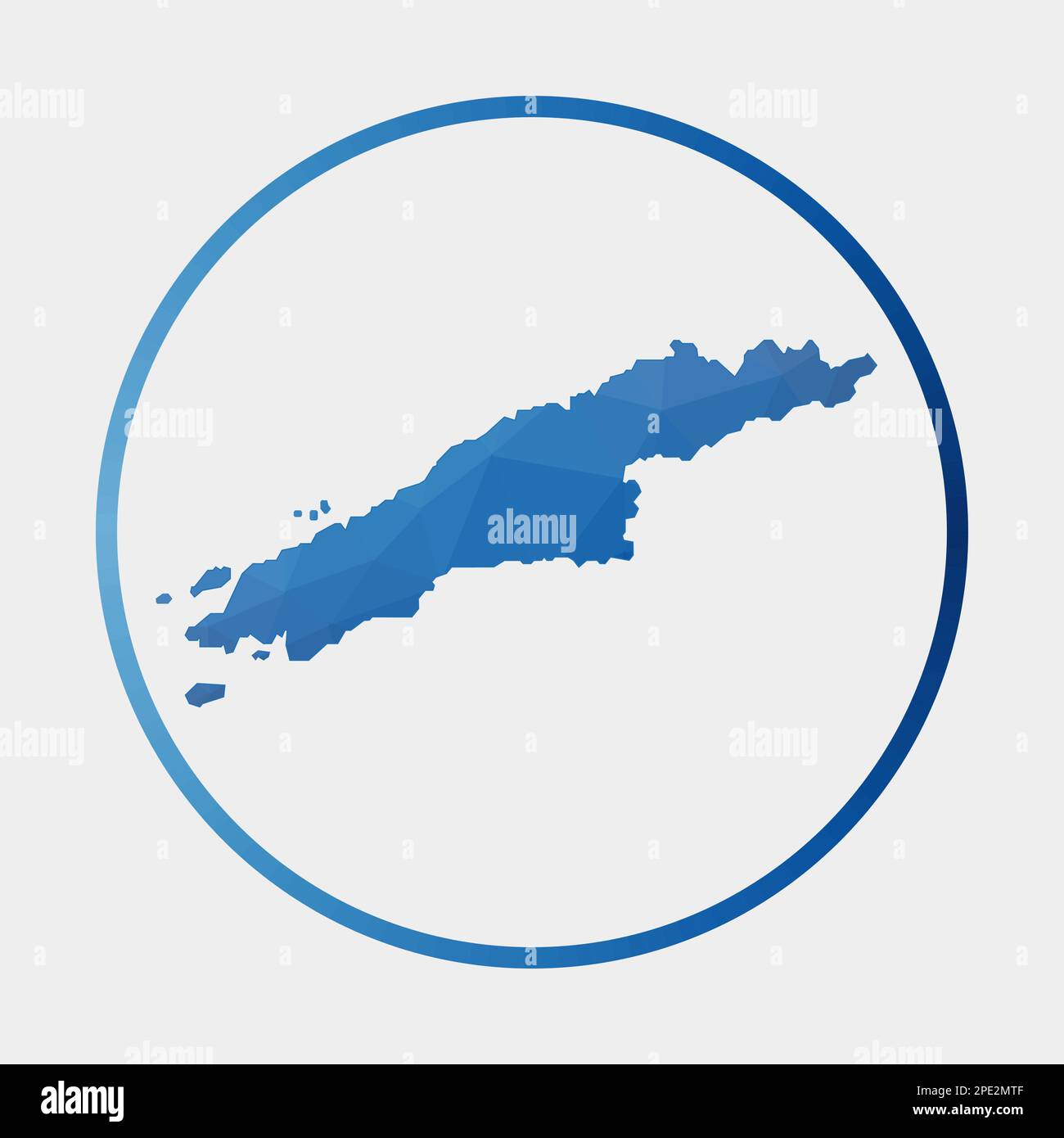 Hydra icon. Polygonal map of the island in gradient ring. Round low ...