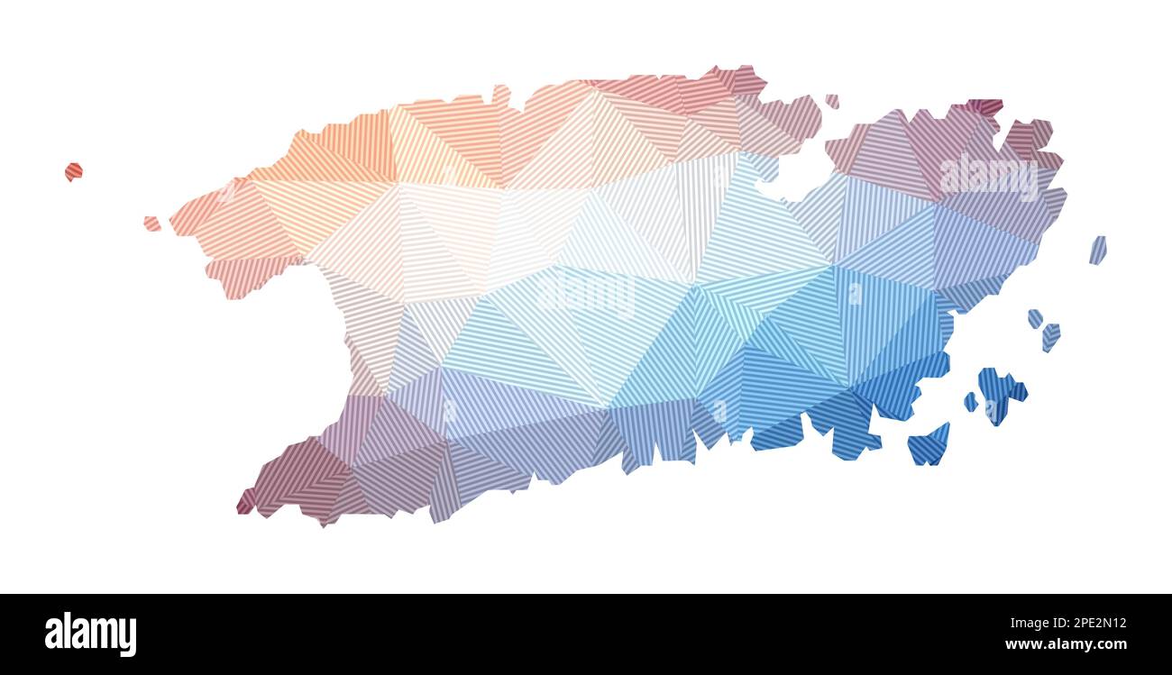 Map of Vis. Low poly illustration of the island. Geometric design with ...