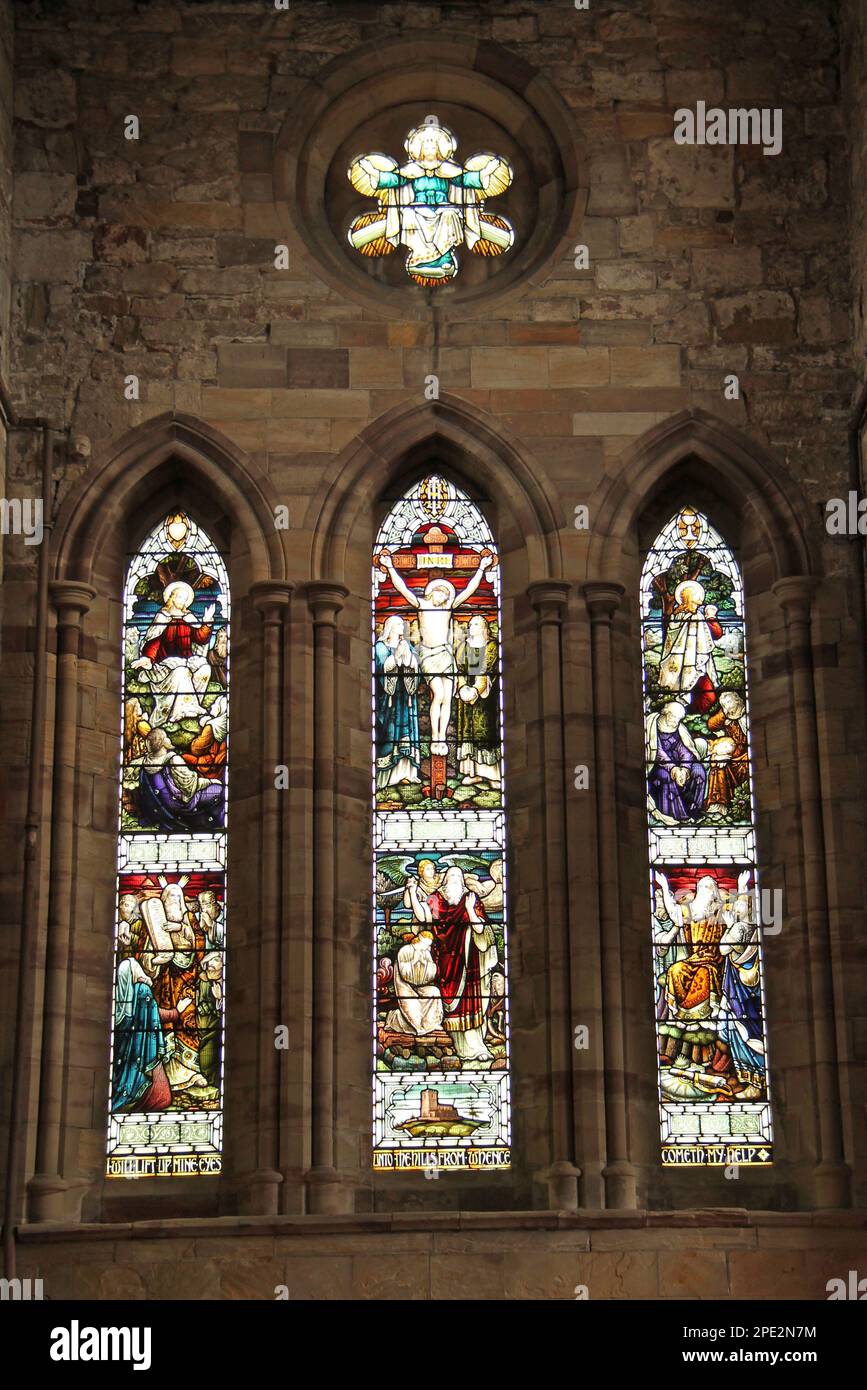 The Beautiful Stained Glass Windows of a Rural Church Stock Photo - Alamy