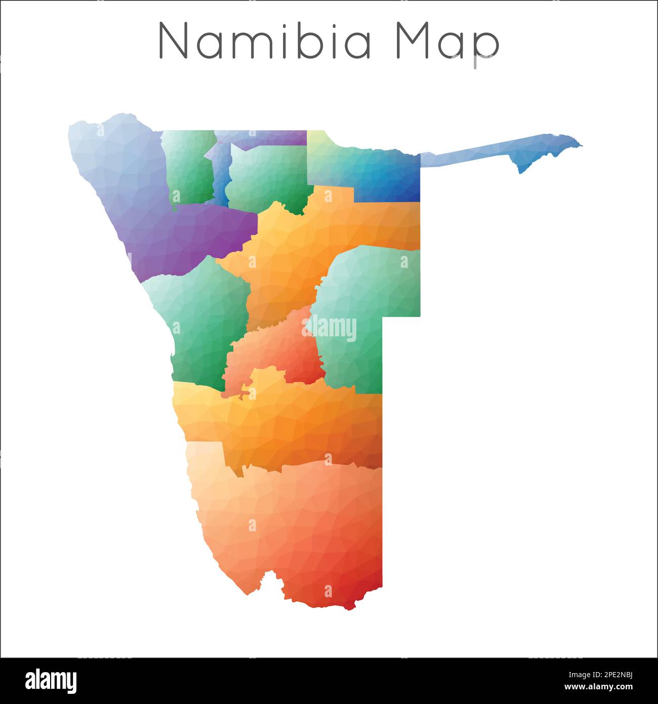 Low poly map of Namibia. Namibia geometric polygonal, mosaic style map ...