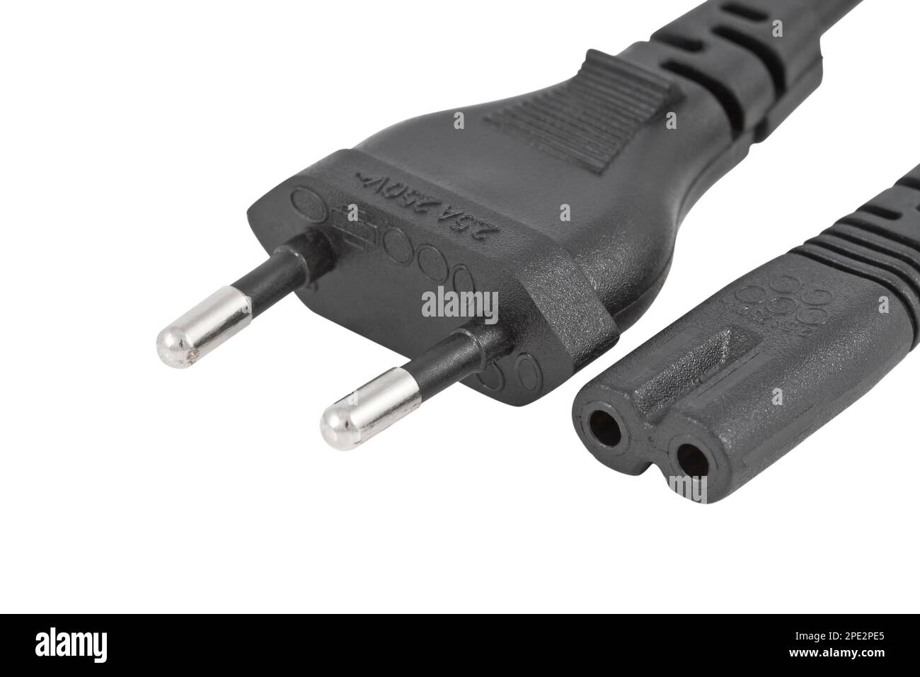 Black power plug isolated on the white background Stock Photo - Alamy