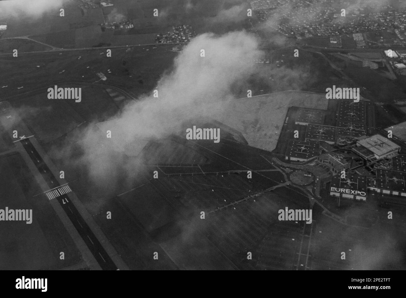 Archives 90ies: Aerial view of Feyzin petrochemical plant, Rhone, Rhone ...