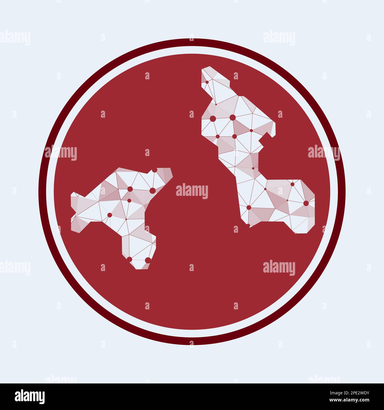 Cooper Island icon. Trendy tech logo of the island. Geometric mesh ...