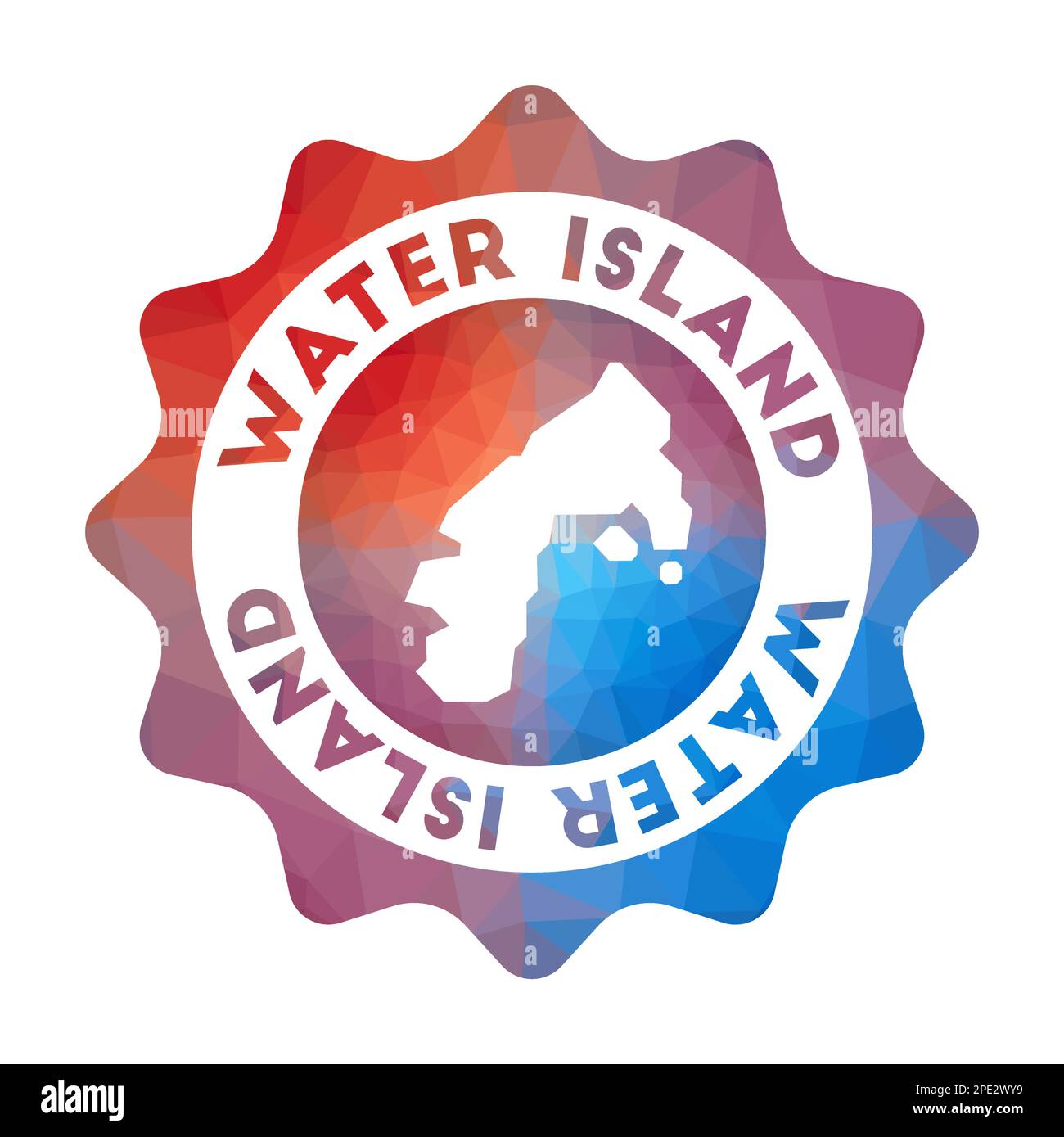 Water Island low poly logo. Colorful gradient travel logo in geometric ...