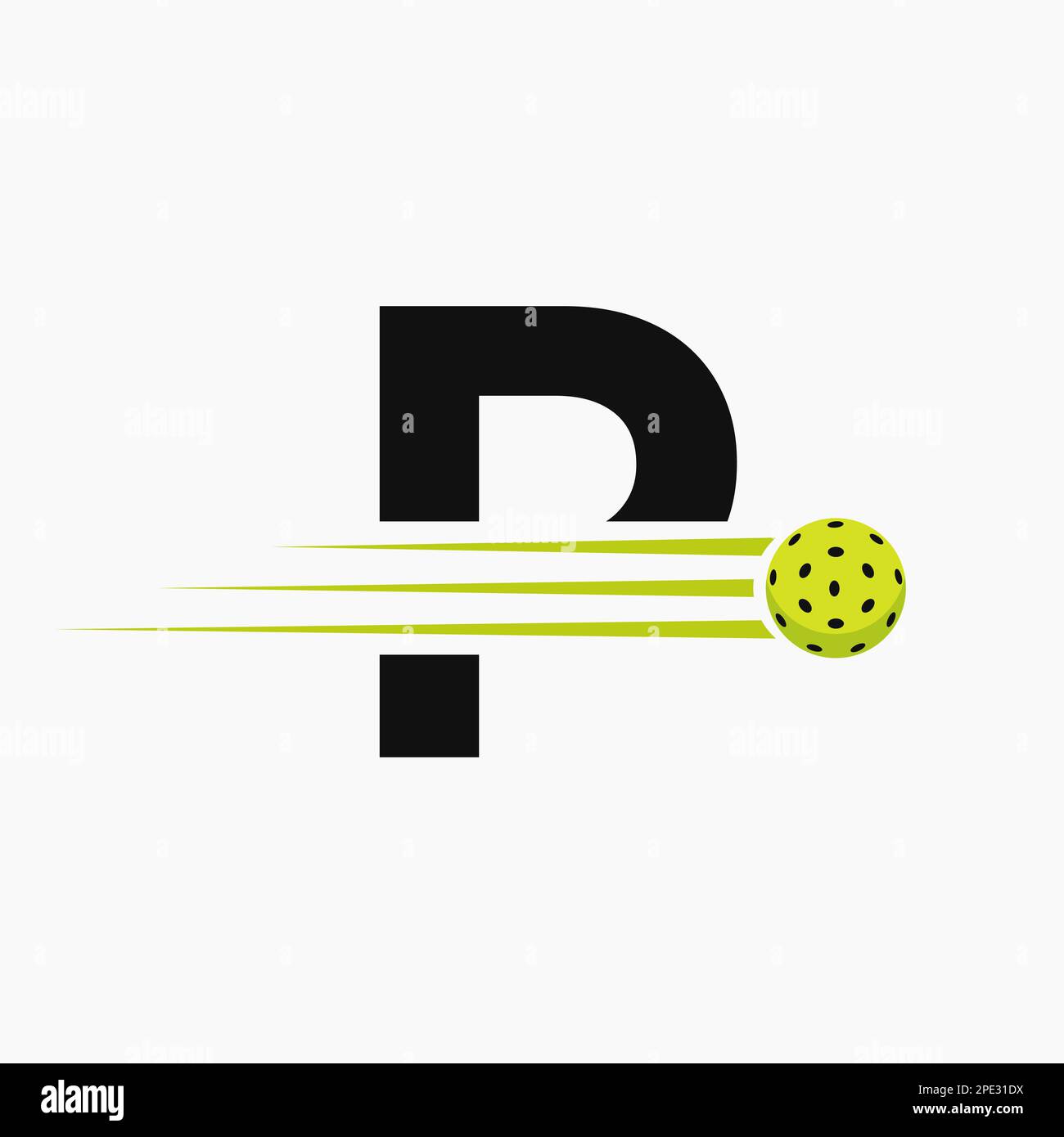 Letter P Pickleball Logo Symbol. Pickle Ball Logotype Vector Template ...