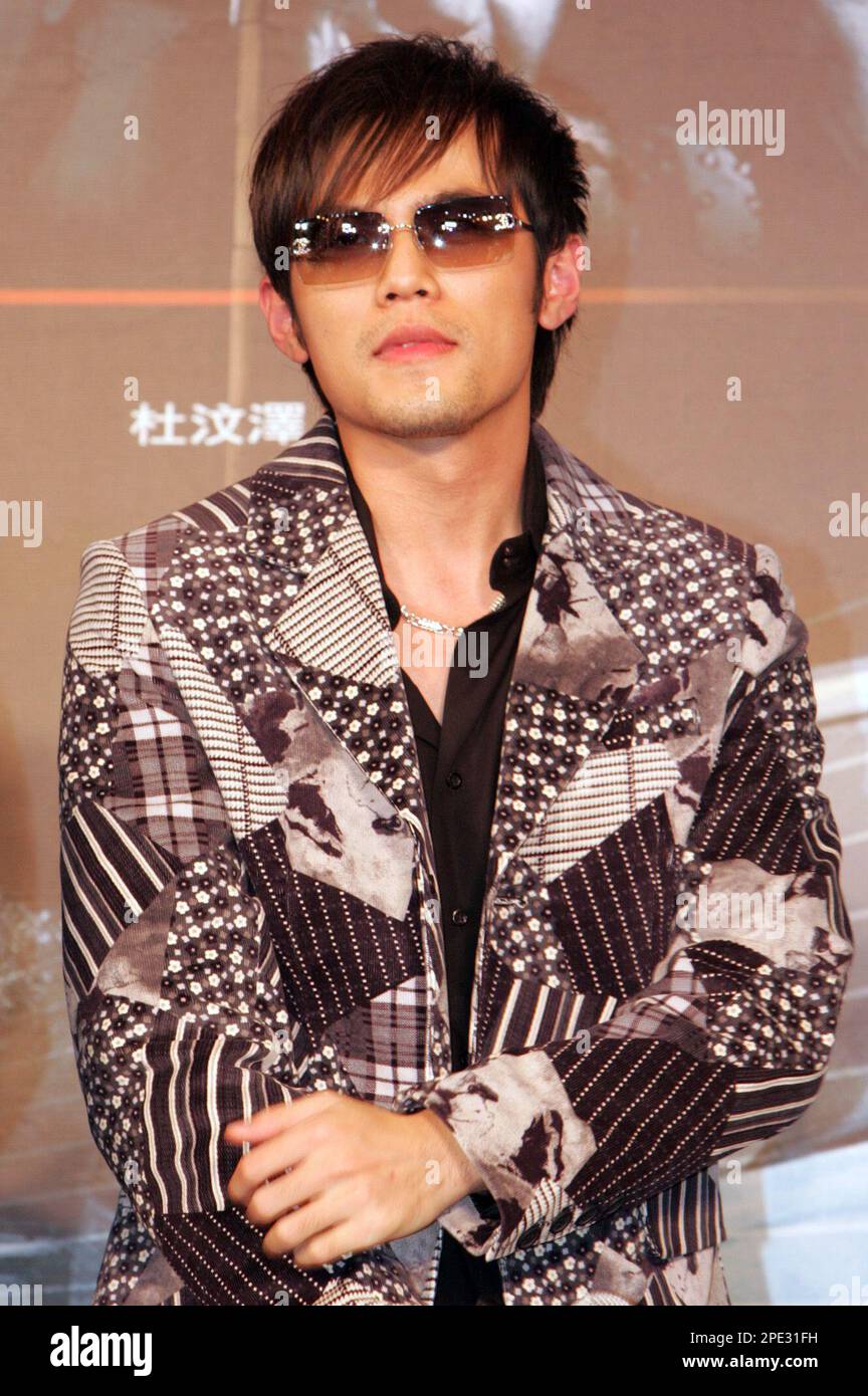 Internationally famed Taiwanese pop star Jay Chou poses at the final ...
