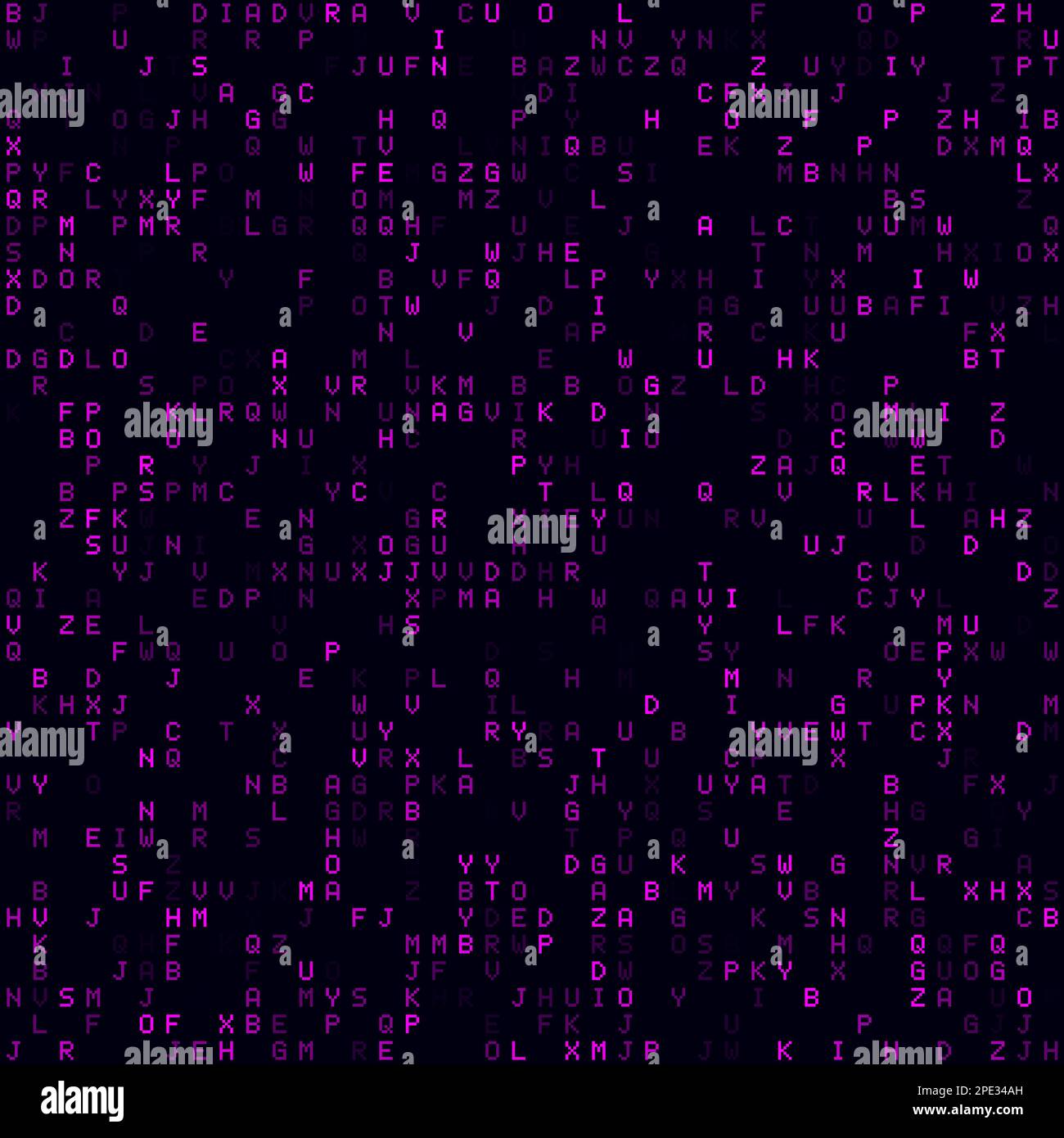 Abstract Matrix background. Magenta sparse alphabet letters background ...