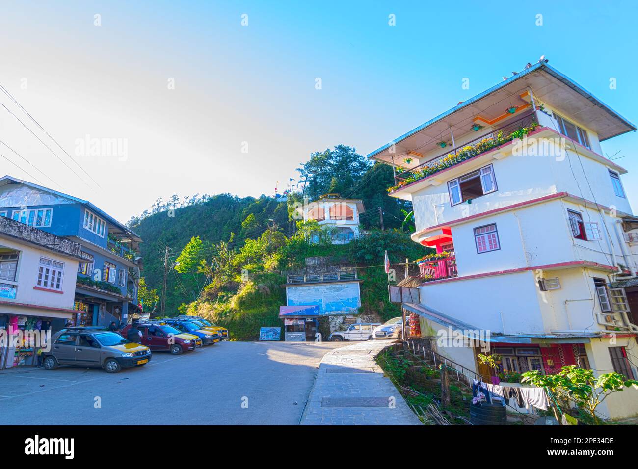 Kaluk, Sikkim, India - 18th October 2016 : Road view of Kaluk, a ...