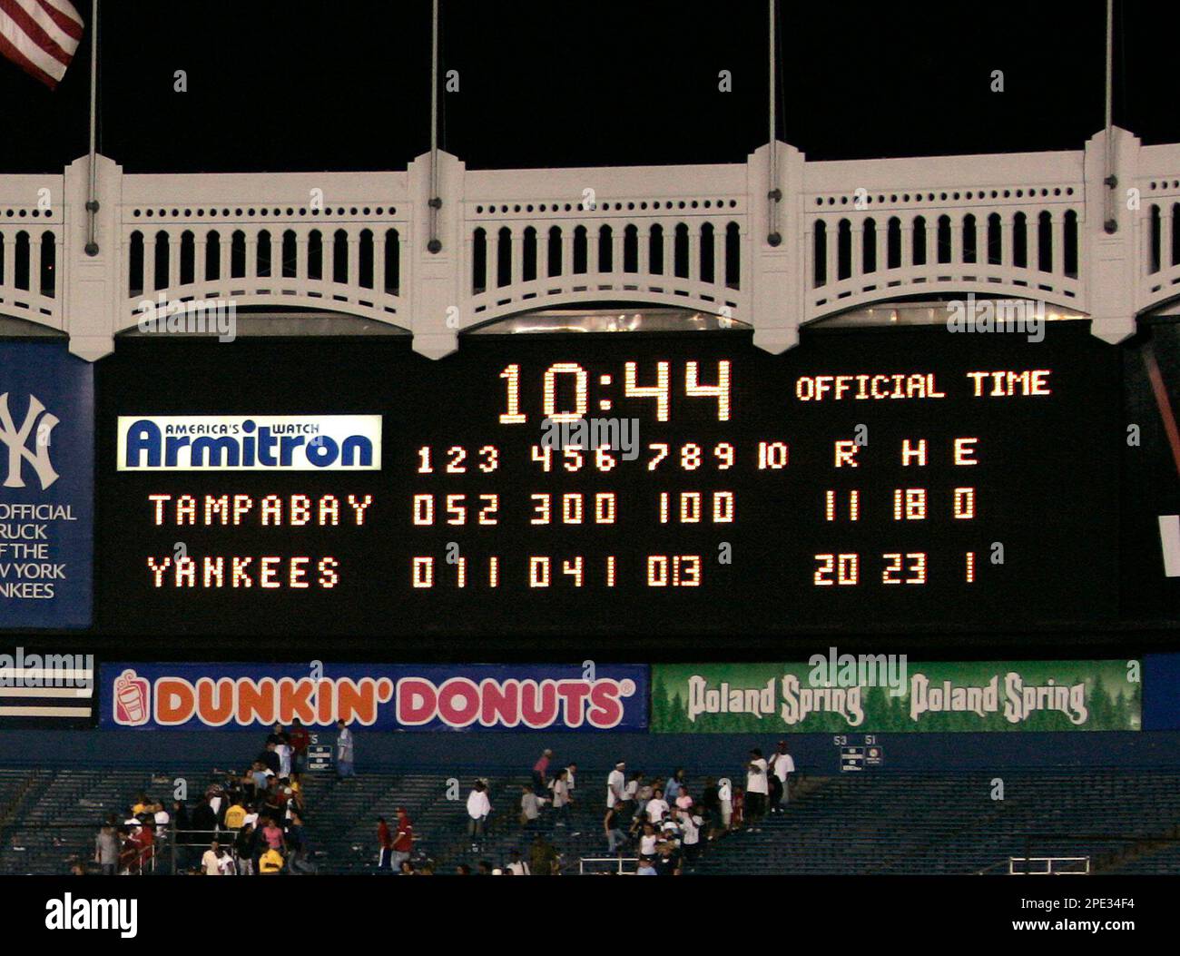 The New York Yankees scoreboard tells the story after they defeated the ...