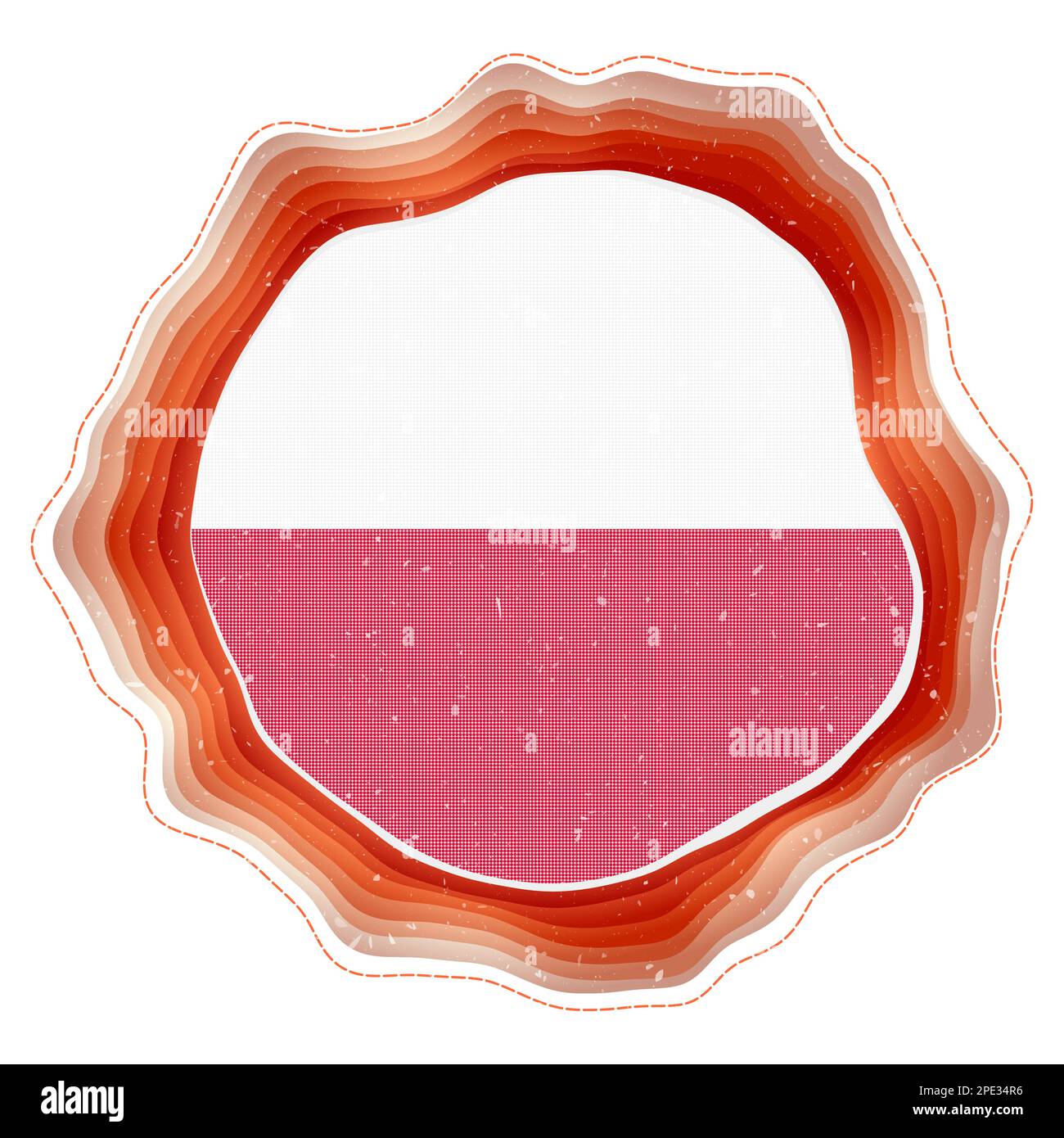 Poland flag in frame. Badge of the country. Layered circular sign ...