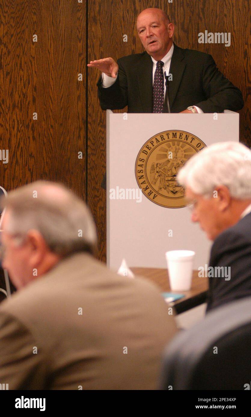 Dave Floyd, with the Arkansas Department of Education, at podium ...